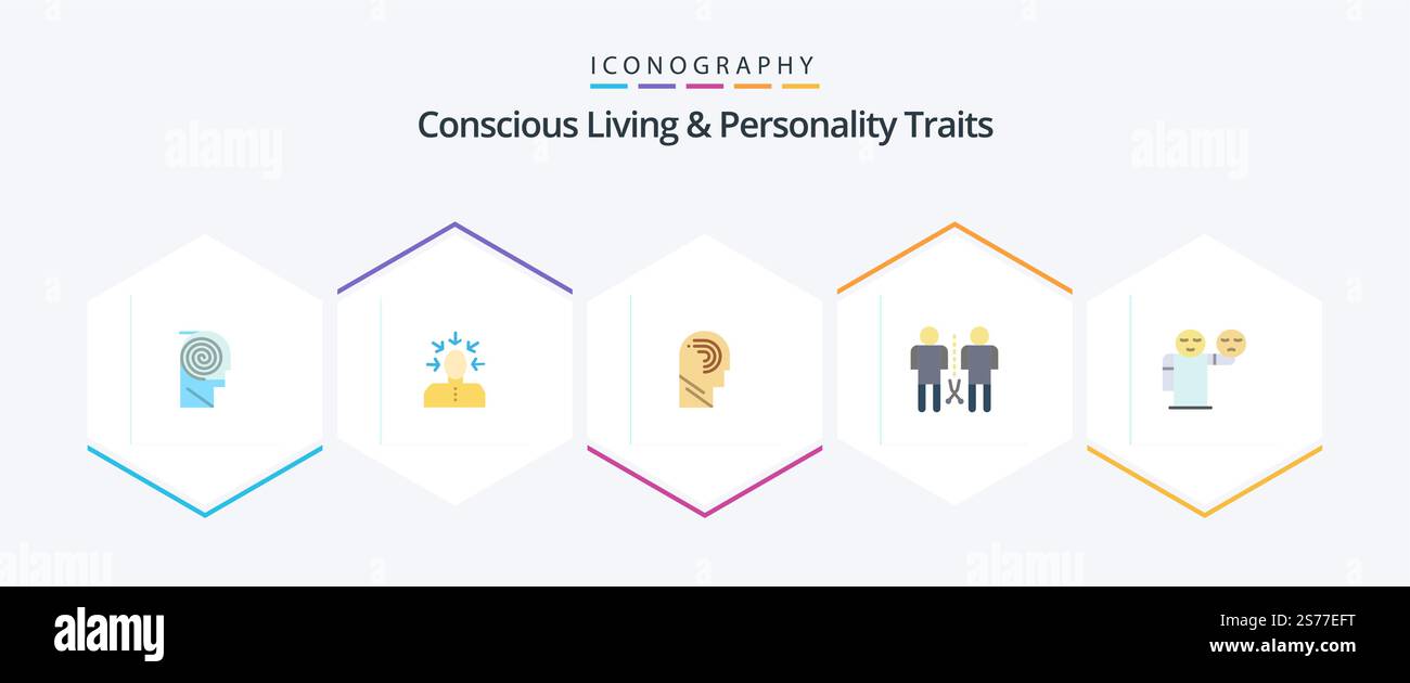 Concious Living And Personality Traits 25 Flat icon pack including mind ...