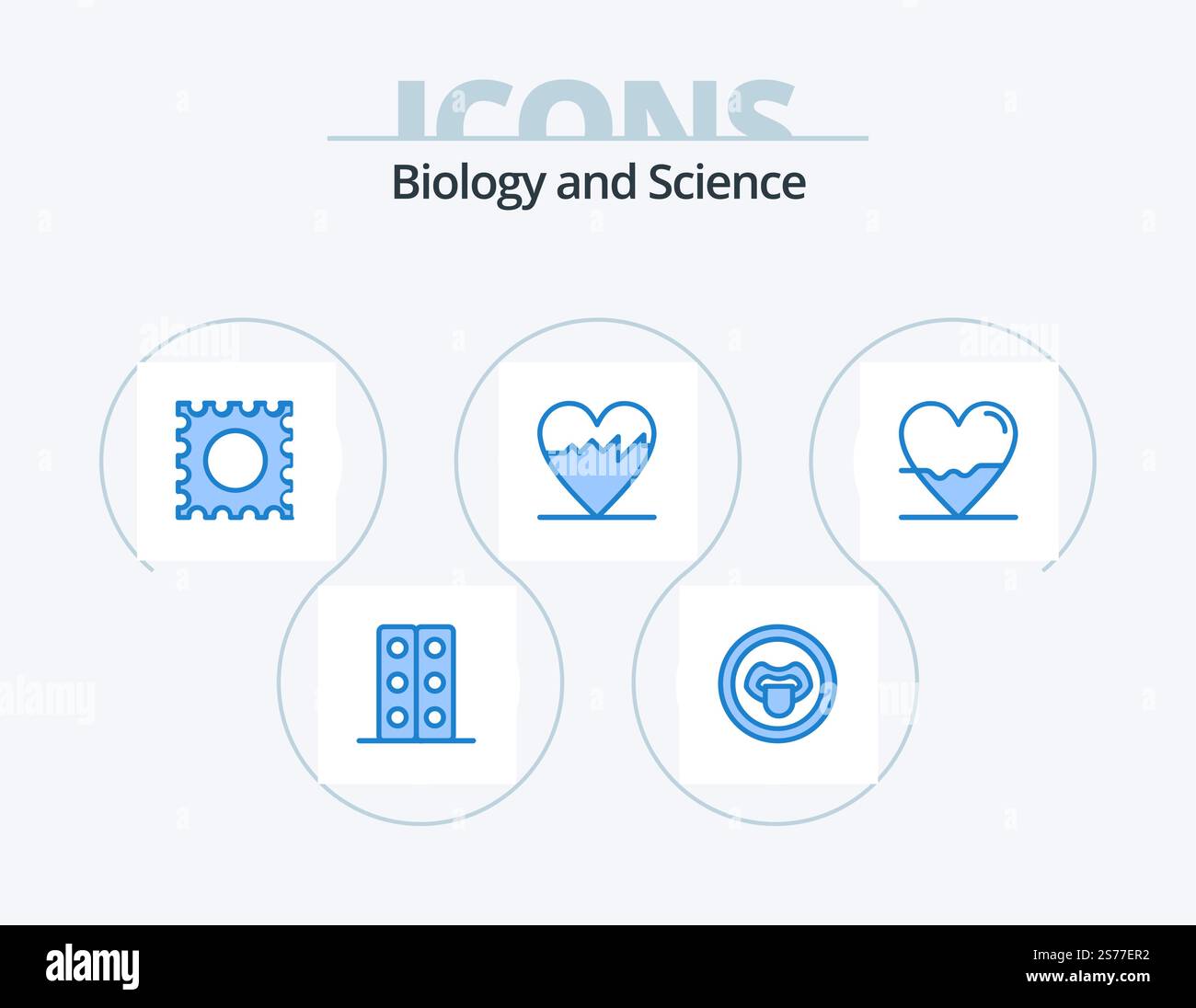 Biology Blue Icon Pack 5 Icon Design. science. heart. drug. biology ...