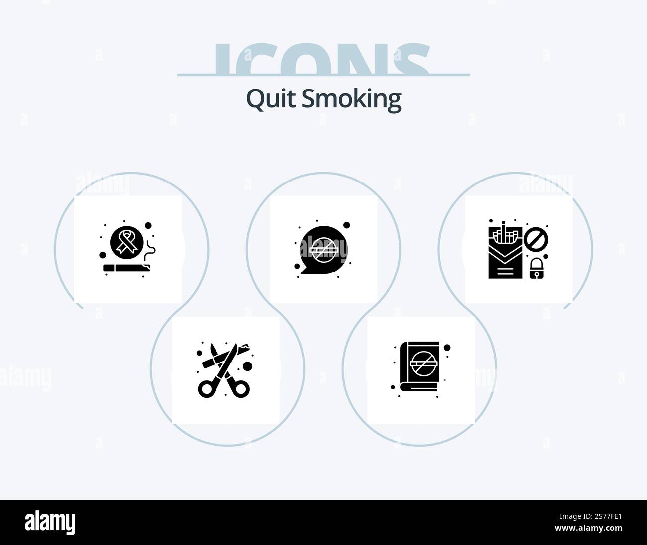 Quit Smoking Glyph Icon Pack 5 Icon Design. cigarette. quit. cancer ...