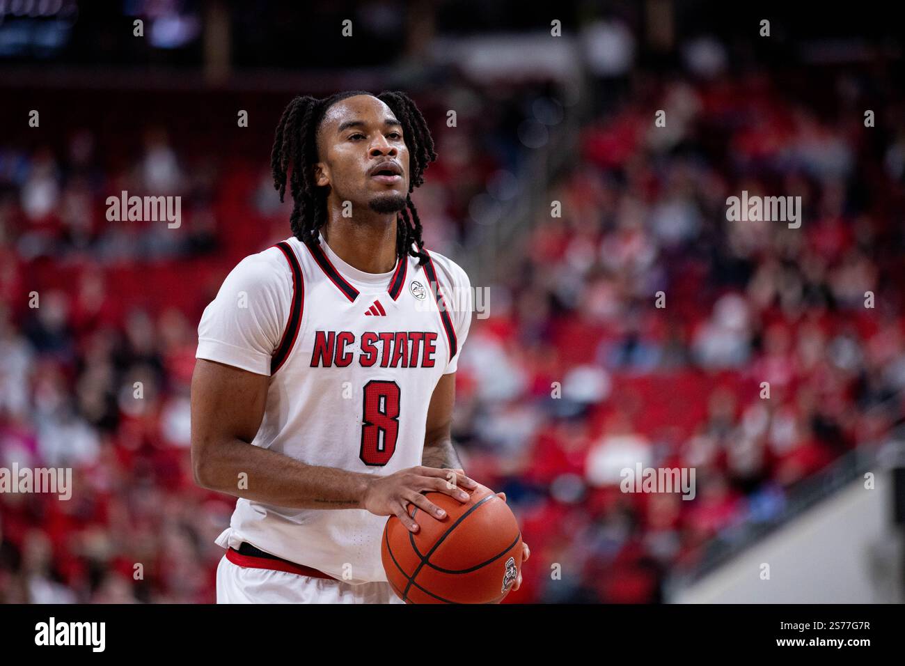 Raleigh, NC, USA. 18th Jan, 2025. North Carolina State guard Jayden ...