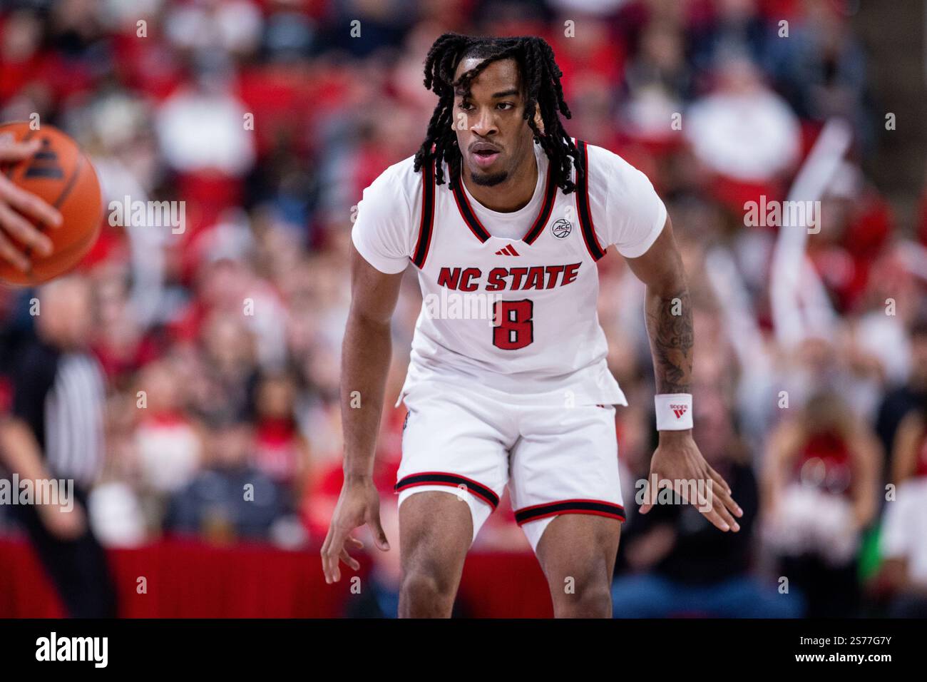 Raleigh, NC, USA. 18th Jan, 2025. North Carolina State guard Jayden ...