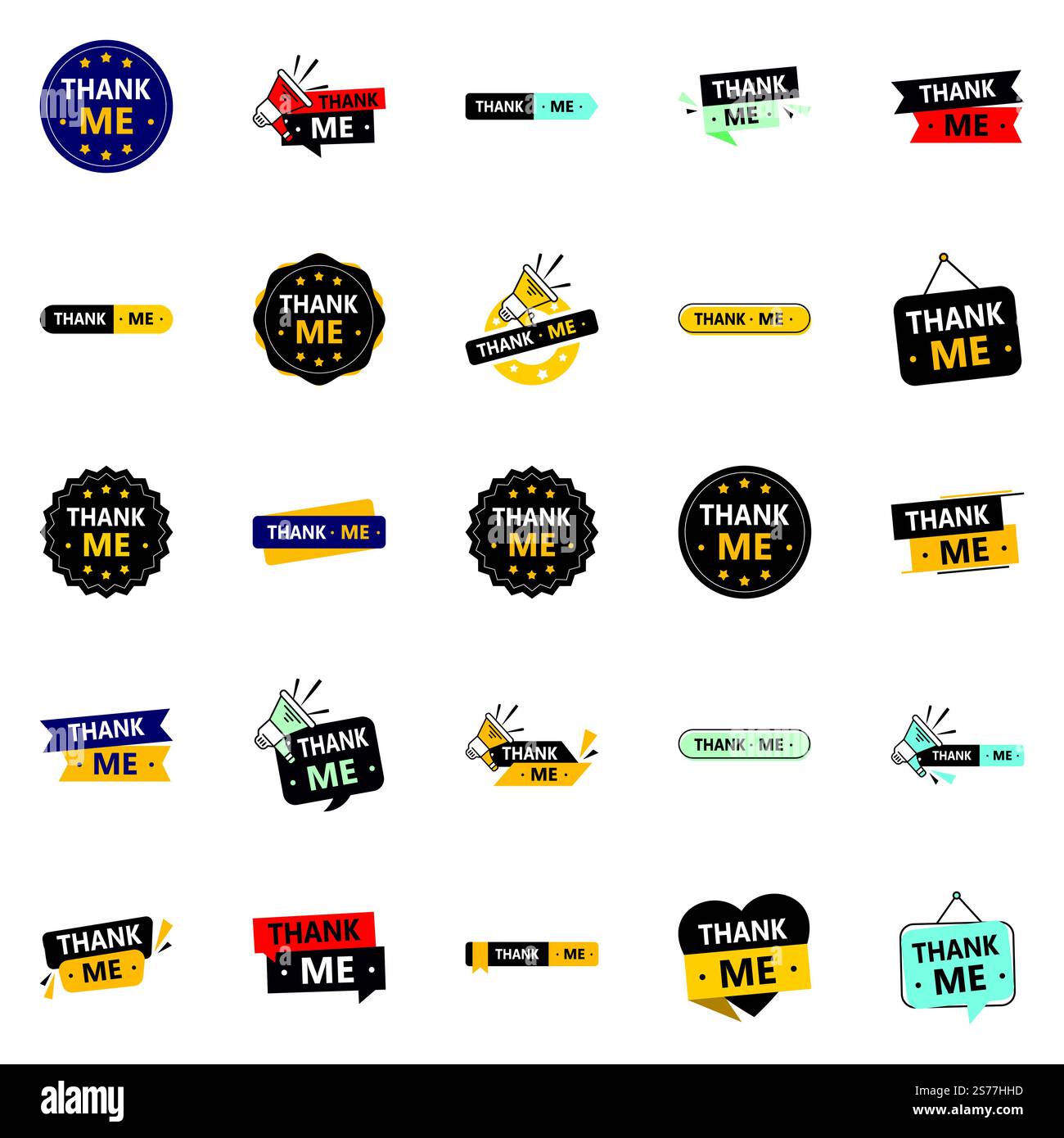 25 Dynamic Thank Me Banners to Show Your Appreciation Stock Vector ...