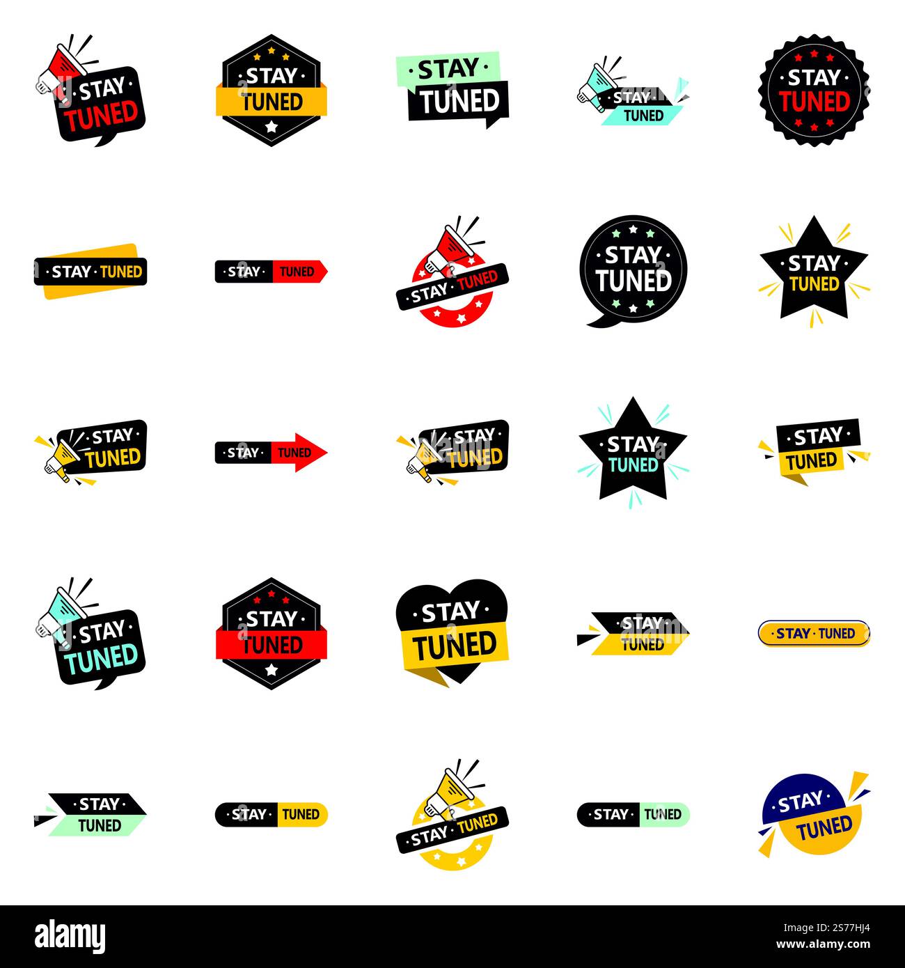 Stay Tuned 25 Versatile Vector Designs for all your needs Stock Vector ...