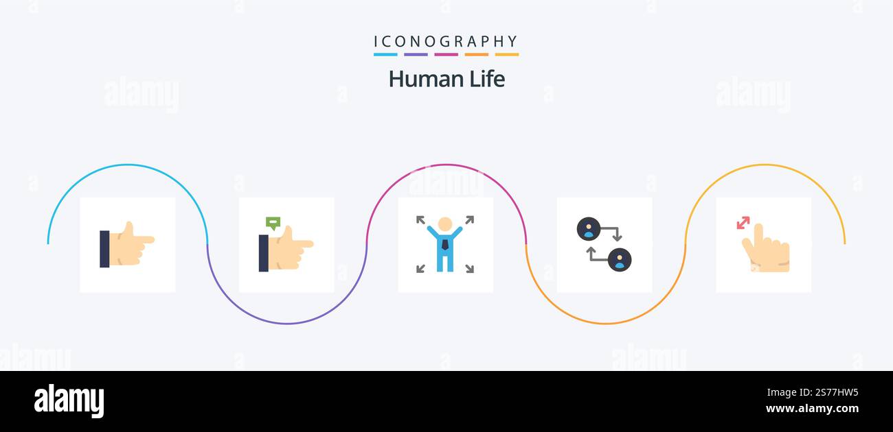 Human Flat 5 Icon Pack Including . opportunity. zoom. gesture Stock ...