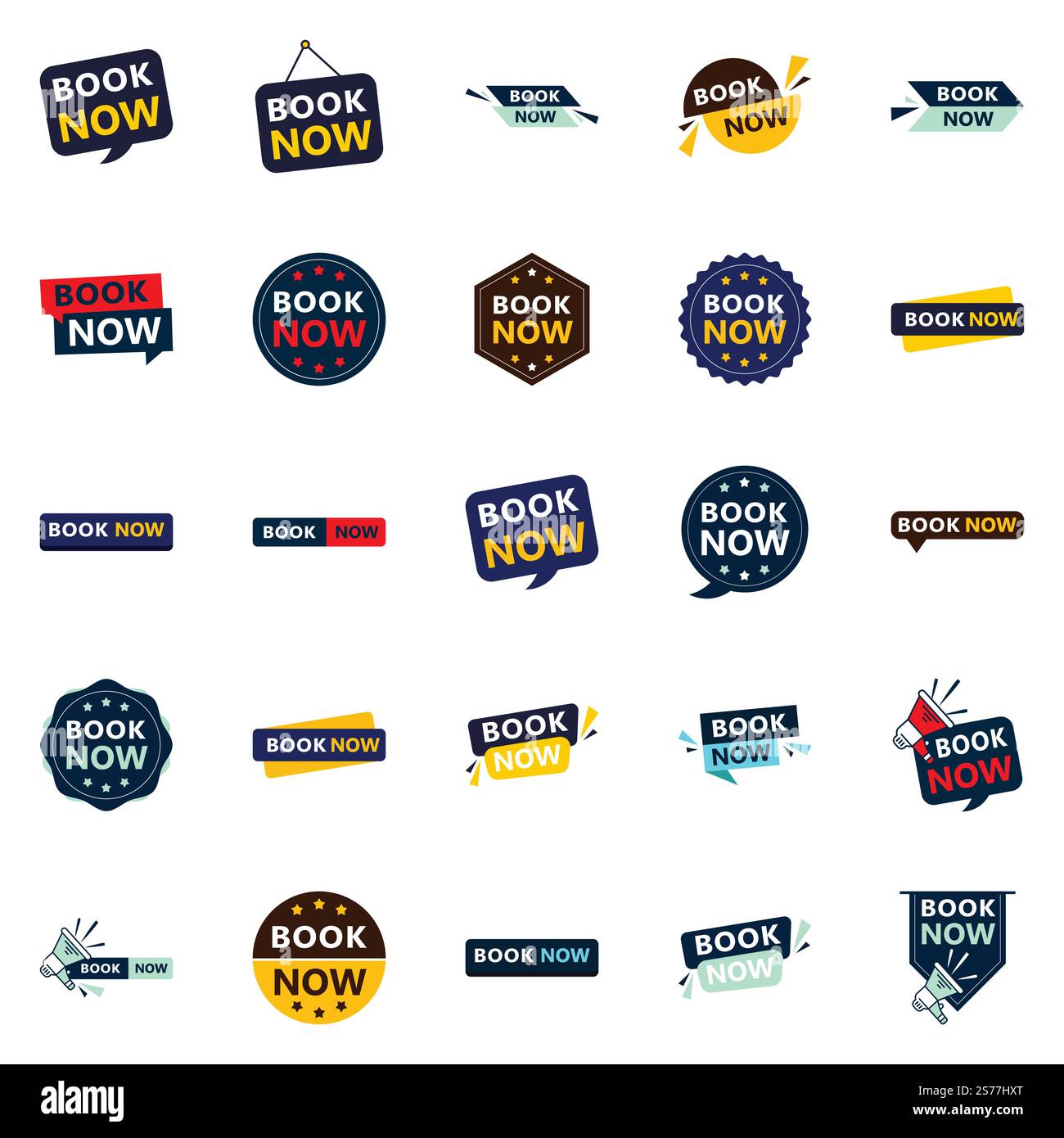 Make a Statement with Our Pack of 25 Book Now Banners Stock Vector ...