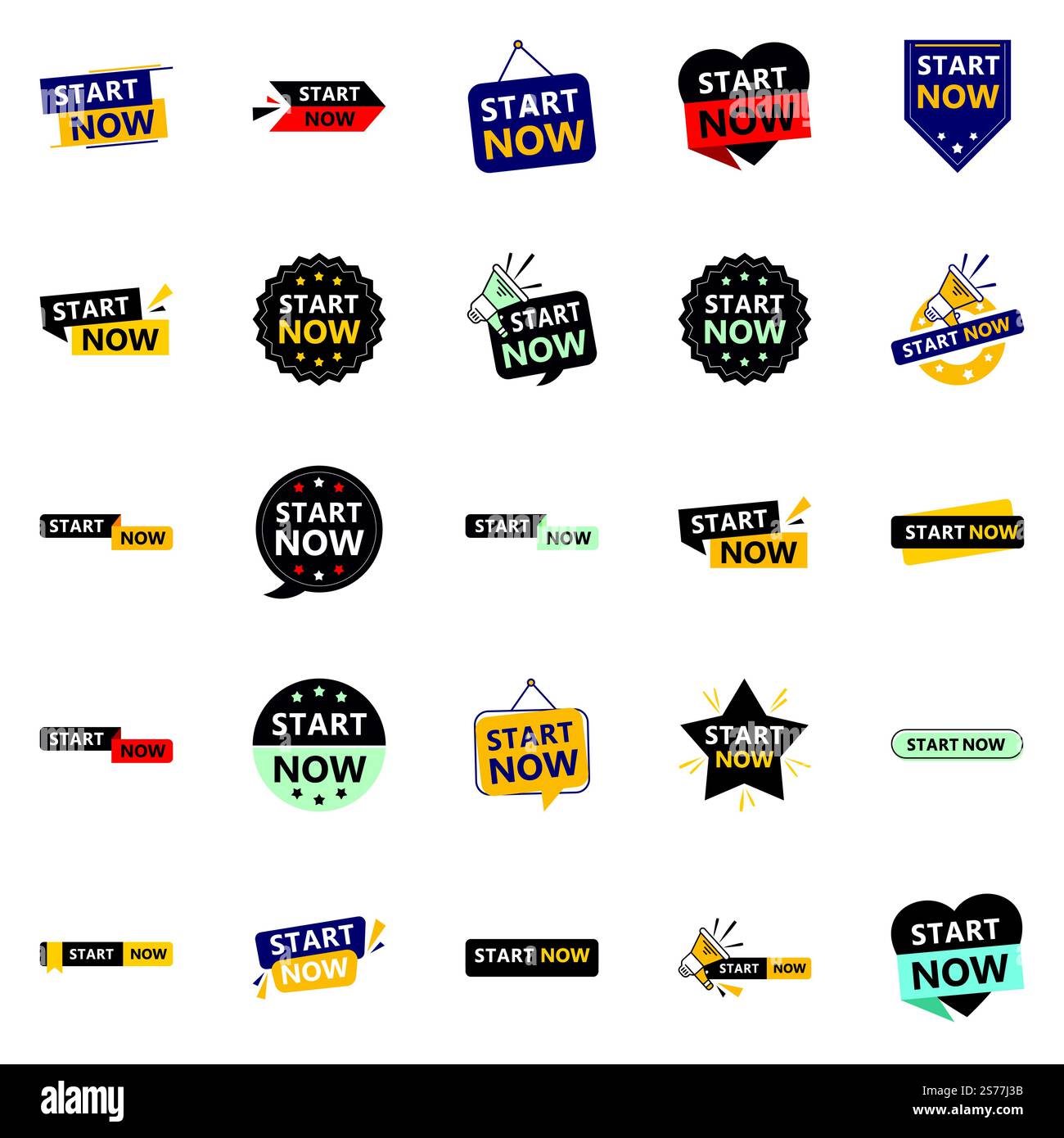 Start Now 25 Fresh Typographic Elements for a lively call to action ...