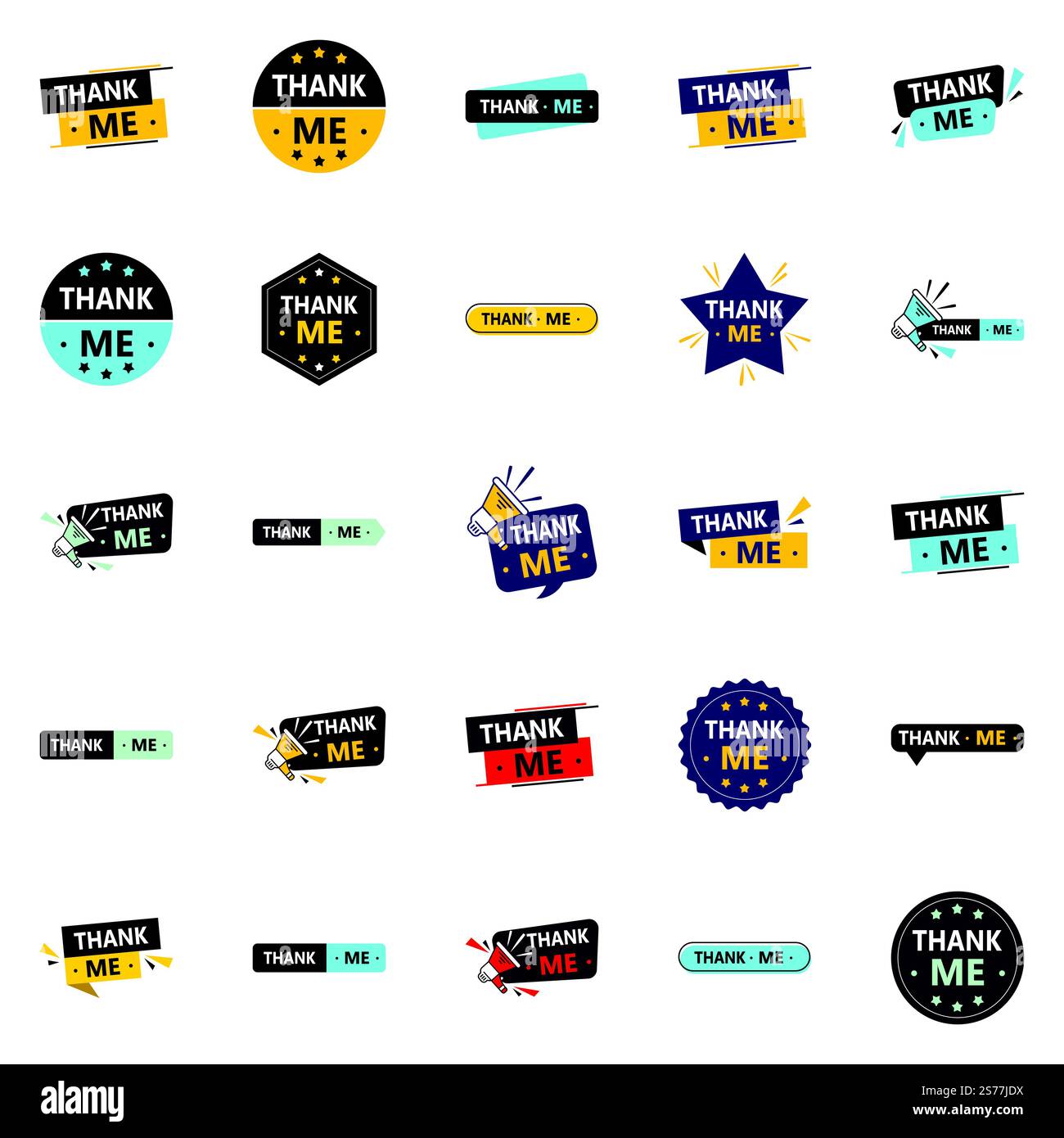 25 Professional Thank Me Banners to Show Your Gratitude Stock Vector ...