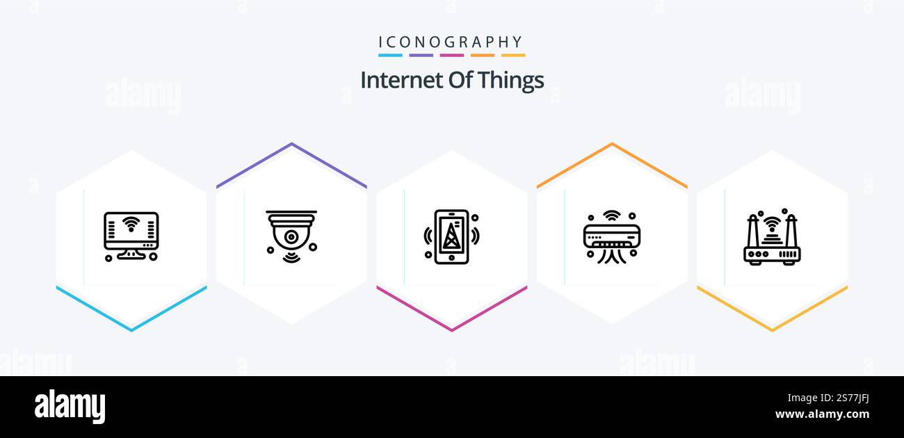 Internet Of Things 25 Line icon pack including iot. internet. iot. ac ...