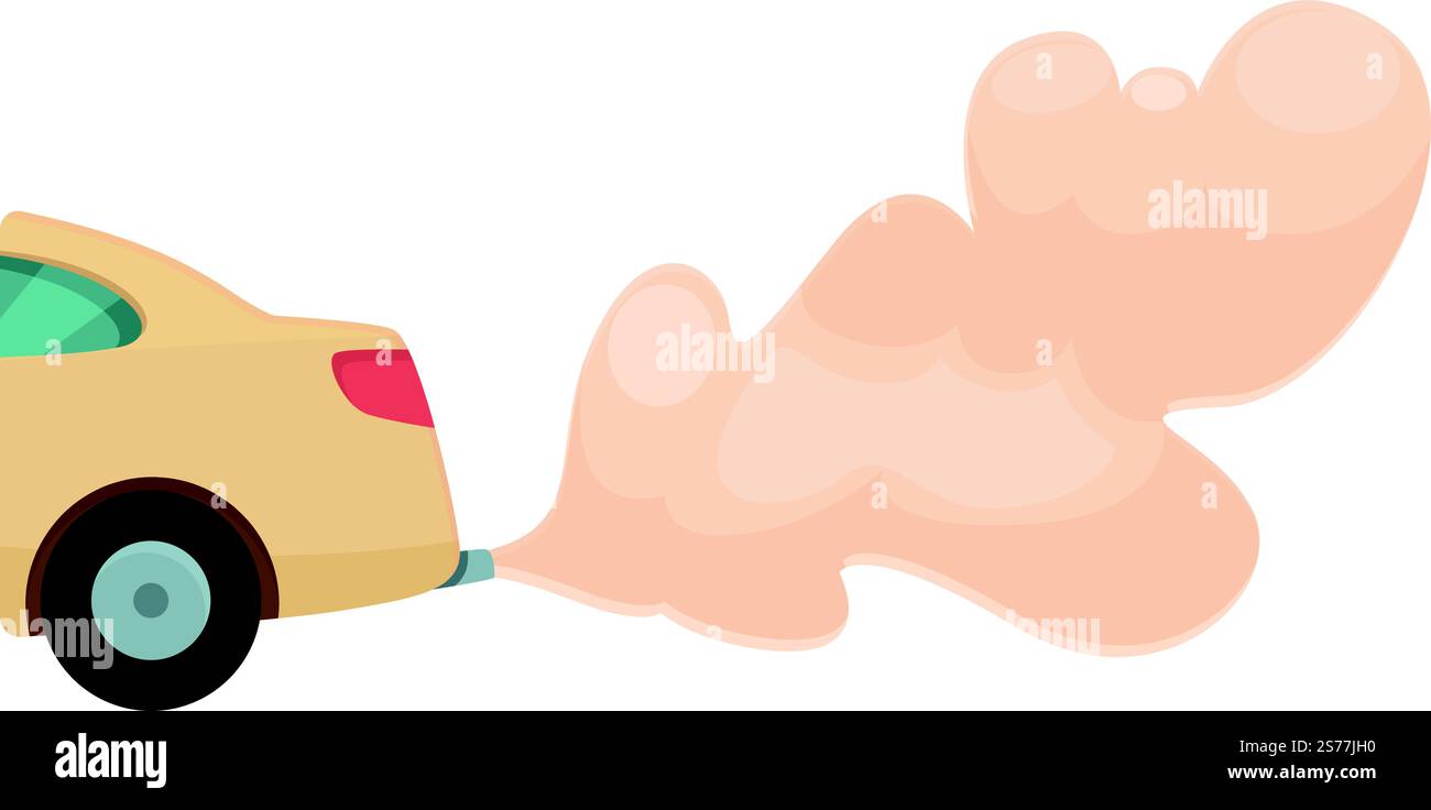 Environment car smoke icon cartoon vector. Gas traffic. Smog pipe ...