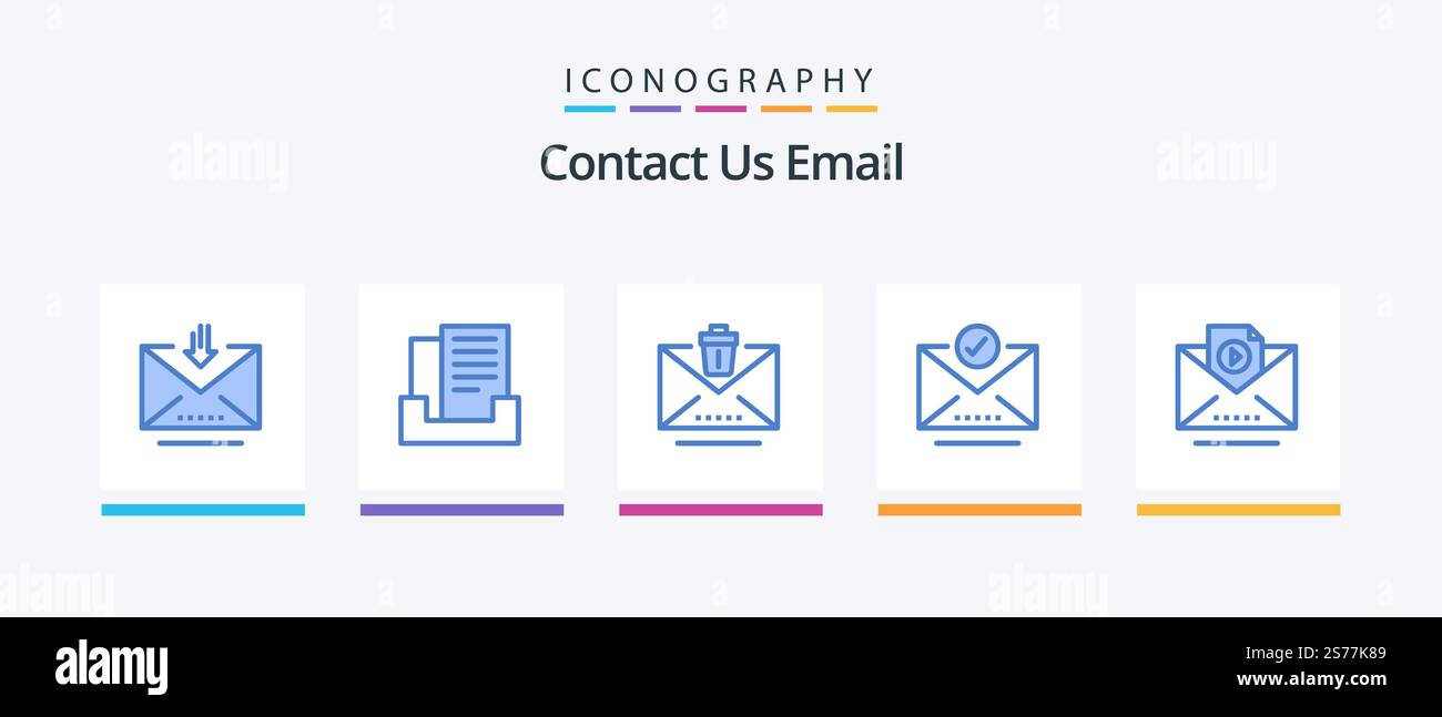 Email Blue 5 Icon Pack Including vide. email. email. select. email ...