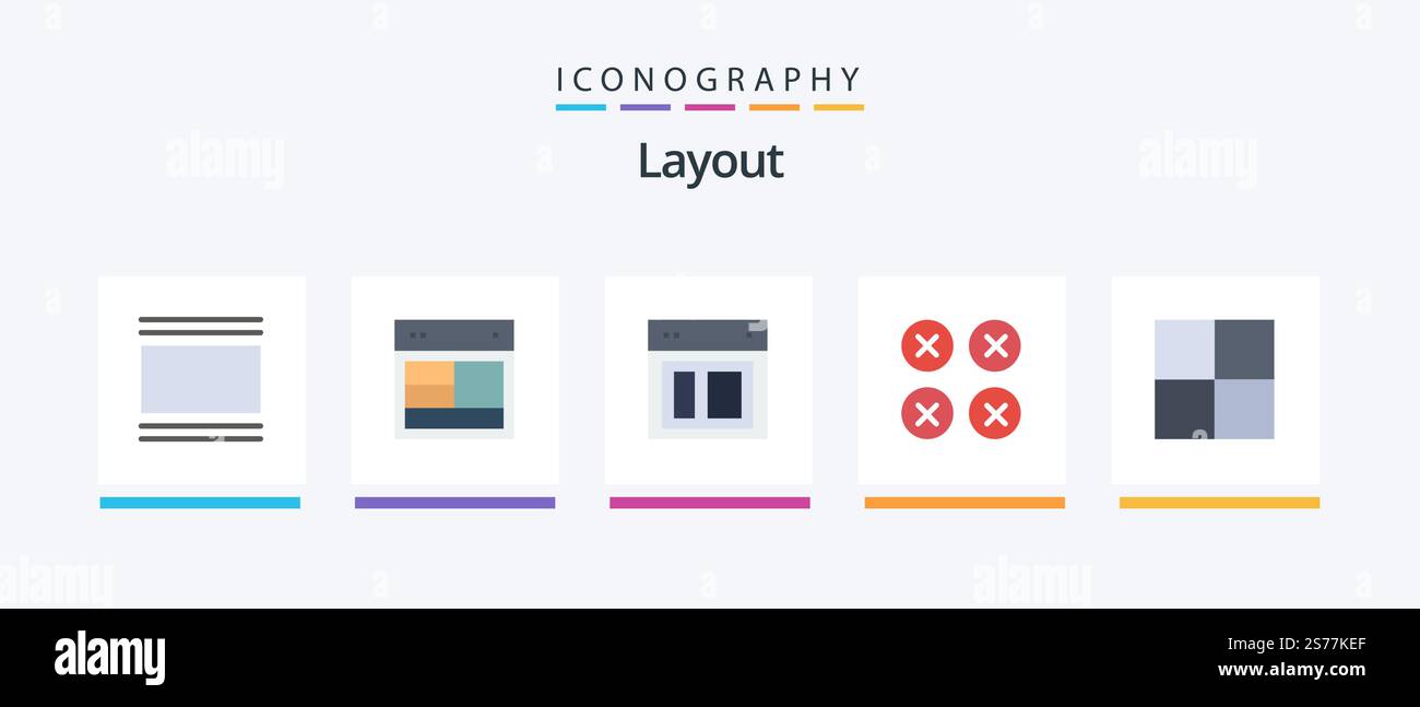 Layout Flat 5 Icon Pack Including . grid. web. ux. layout. Creative Icons Design Stock Vector ...