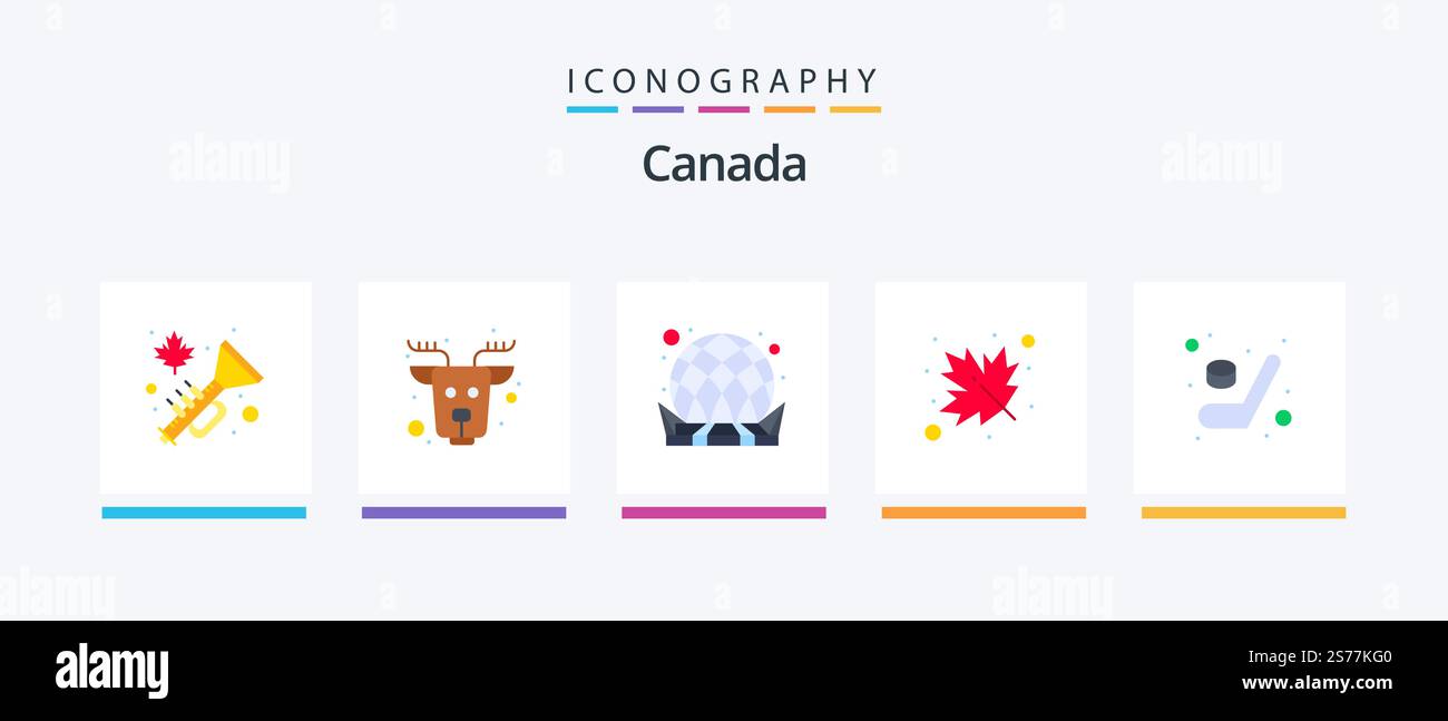 Canada Flat 5 Icon Pack Including game. building. maple. canada ...