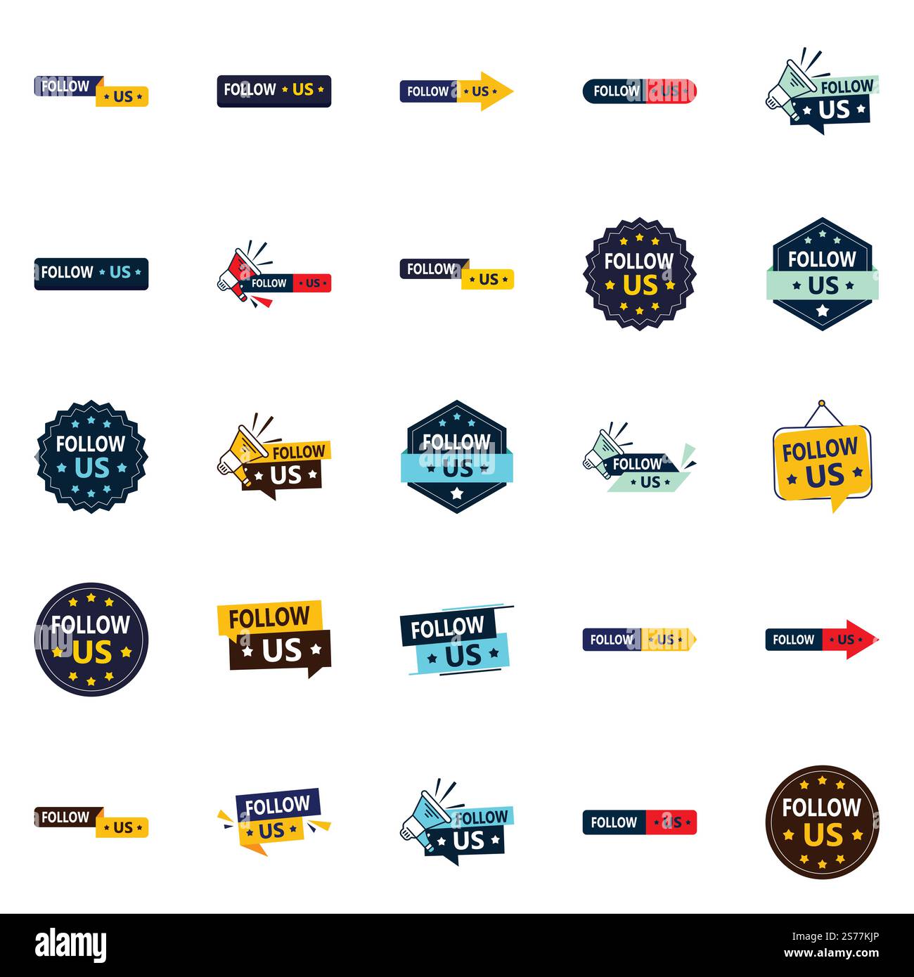 25 Vector Follow Us Banners for Instagram Stories and Facebook Posts ...