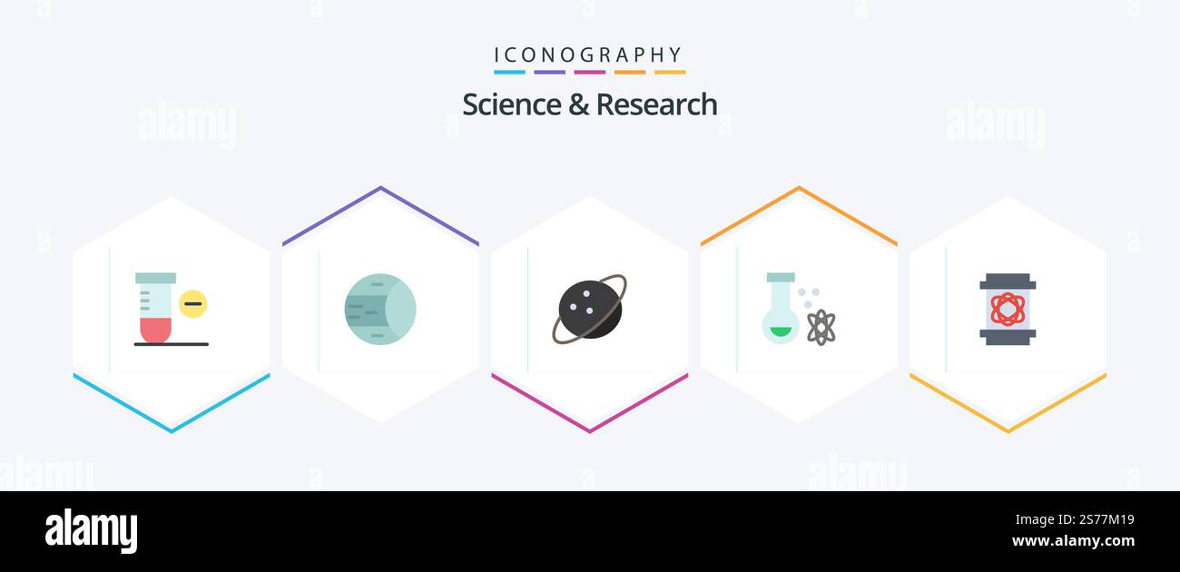 Science 25 Flat icon pack including space. danger. saturn. barrel ...