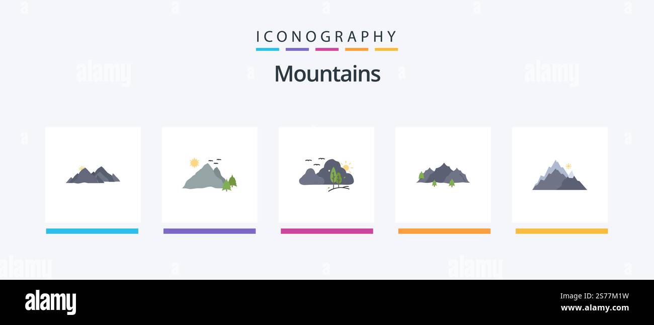 Mountains Flat 5 Icon Pack Including . nature.. Creative Icons Design ...