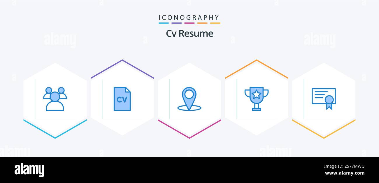 Cv Resume 25 Blue icon pack including . education. map. diploma. trophy ...