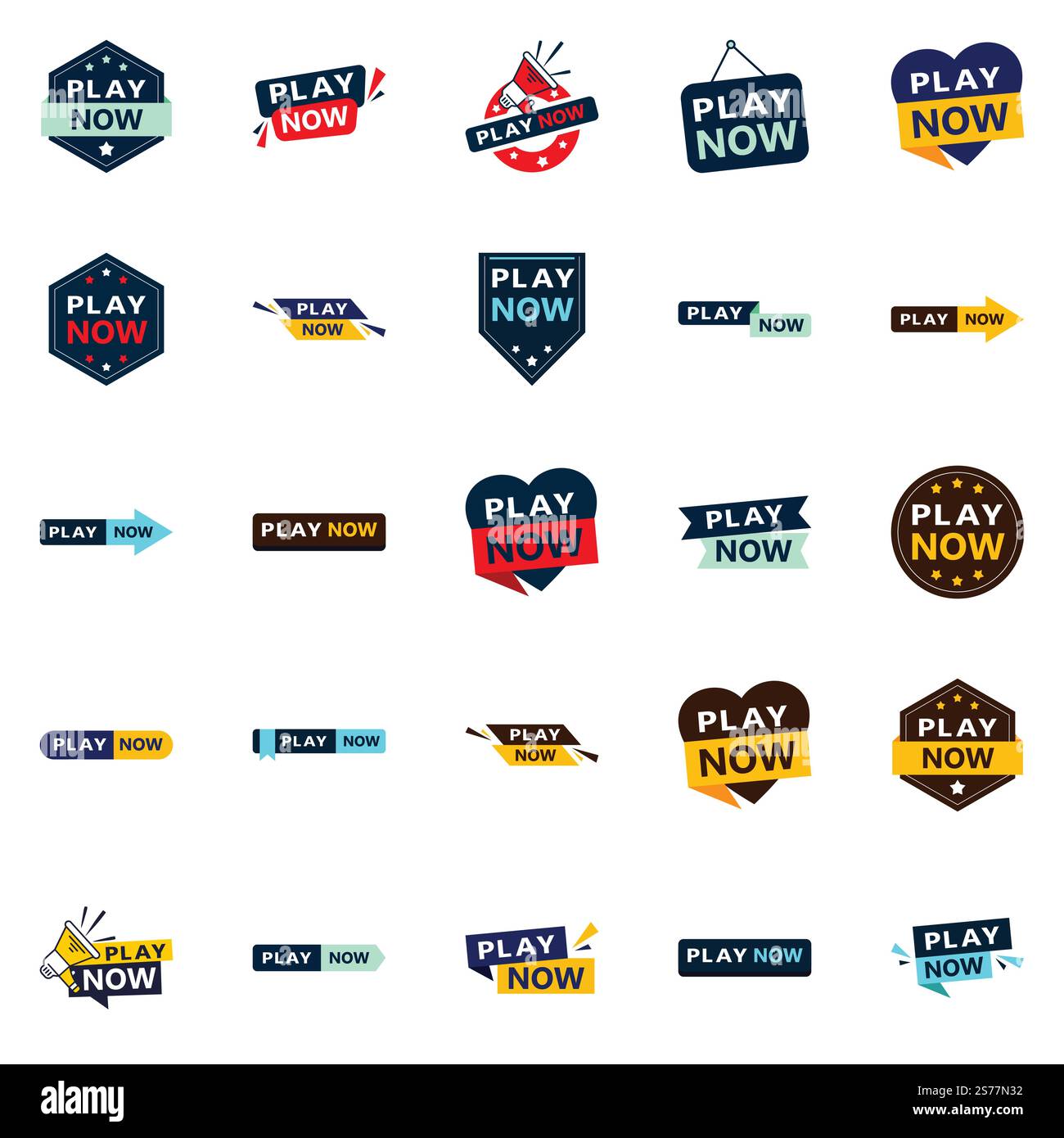 25 Eye-catching Play Now Banners to Grab Attention Stock Vector Image ...