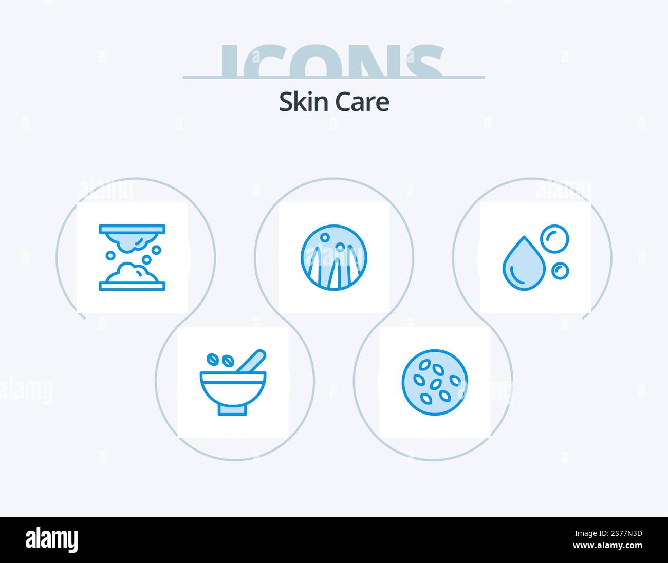 Skin Blue Icon Pack 5 Icon Design. hair therapy. skin. sesame seeds ...