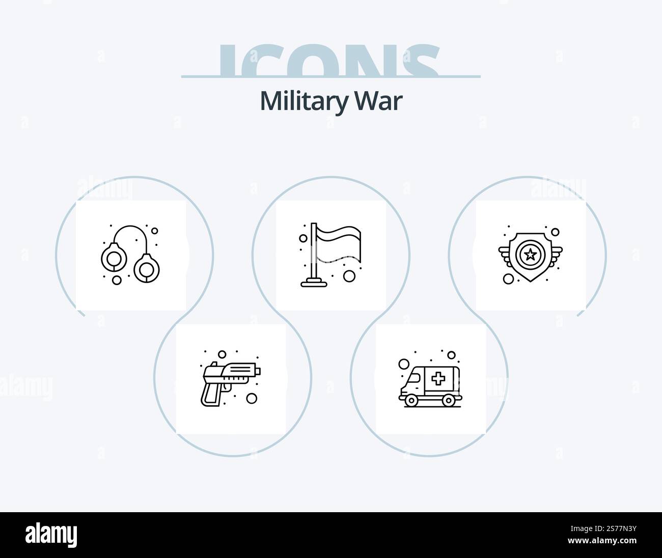 Military War Line Icon Pack 5 Icon Design. flag. fight. army. war ...
