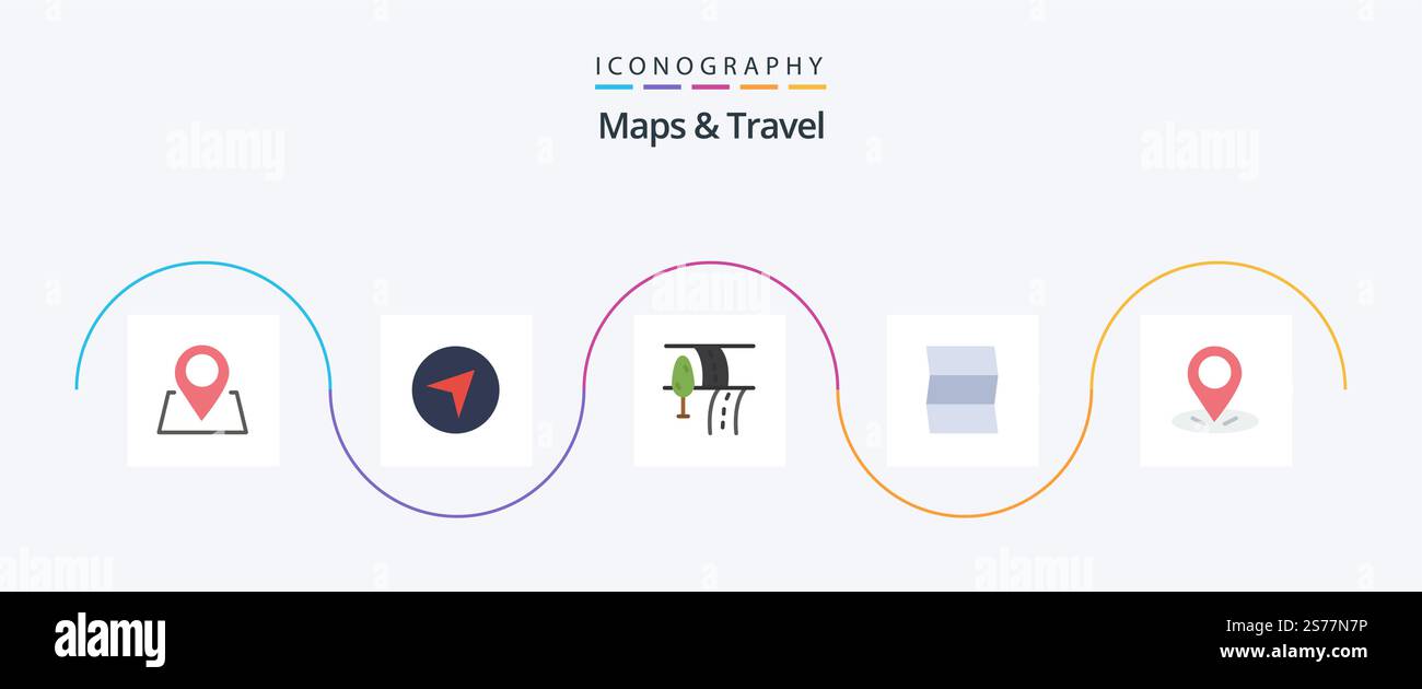 Maps and Travel Flat 5 Icon Pack Including . travel. pin. gps Stock ...