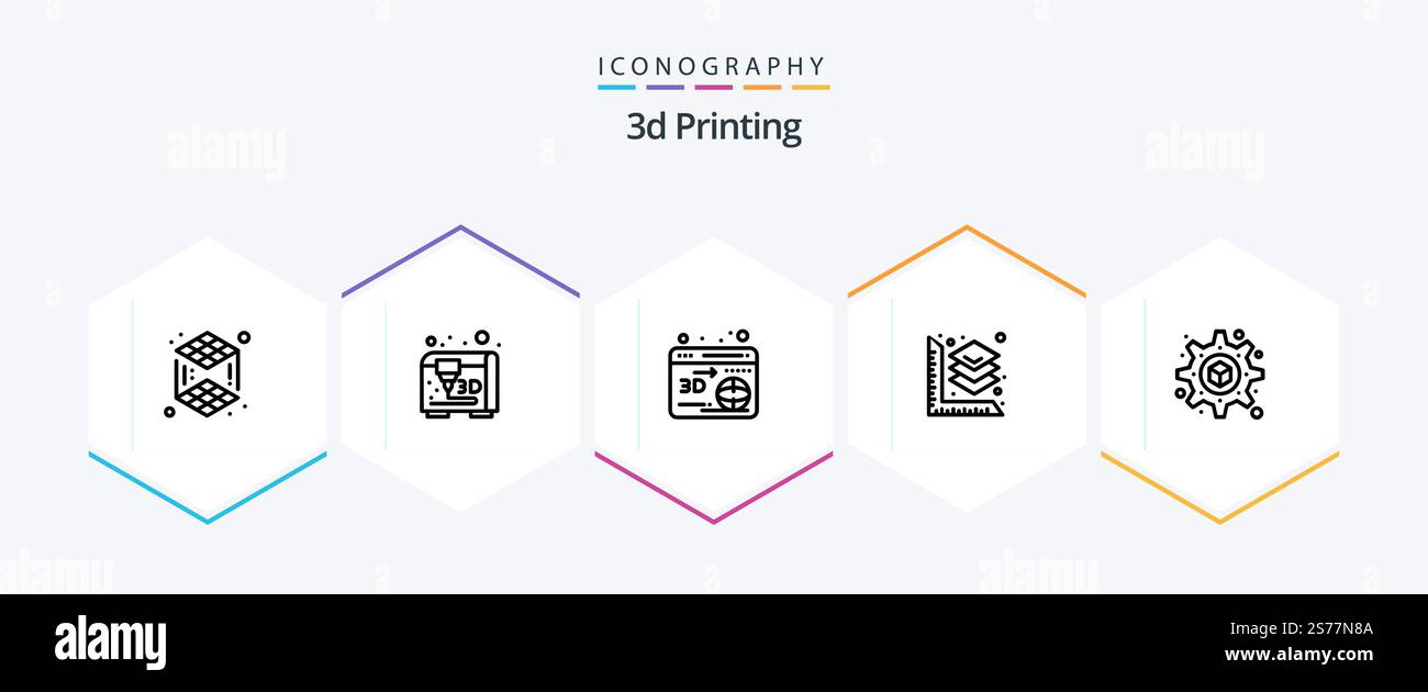 3d Printing 25 Line icon pack including . printing. web. 3d. printing ...