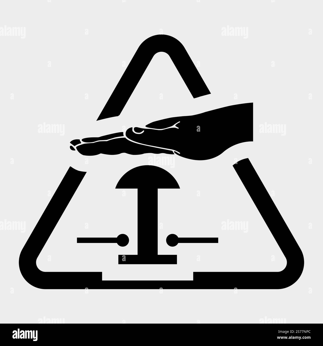 Hand press the emergency button Icon Symbol Sign Isolate on White ...