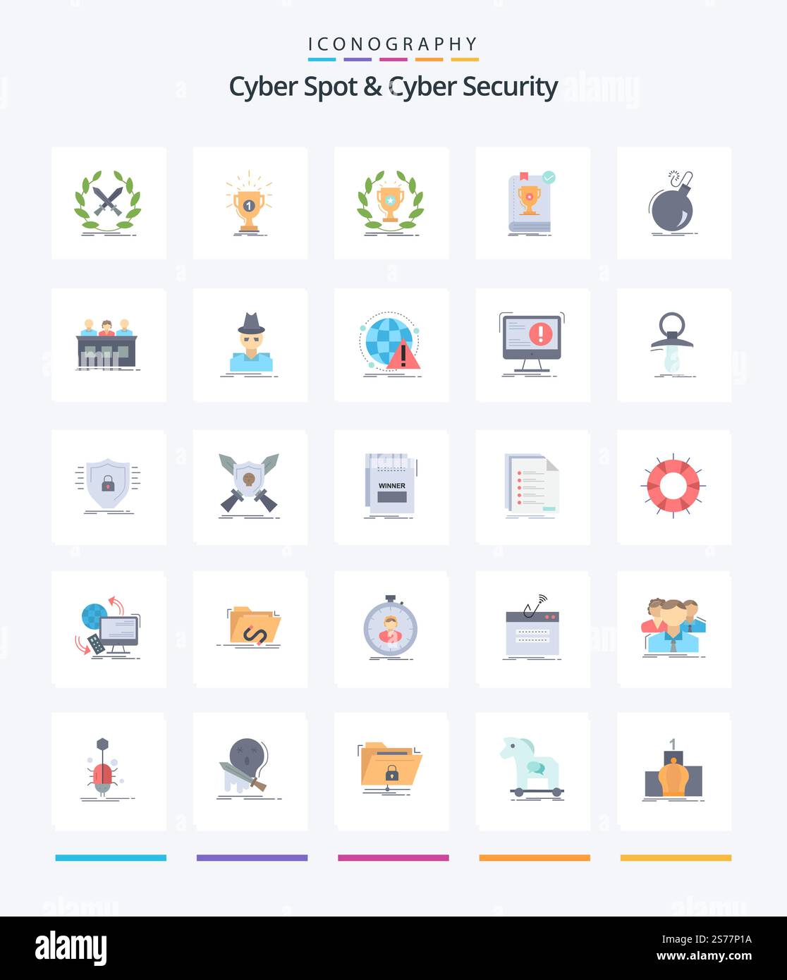 Creative Cyber Spot And Cyber Security 25 Flat icon pack Such As danger ...