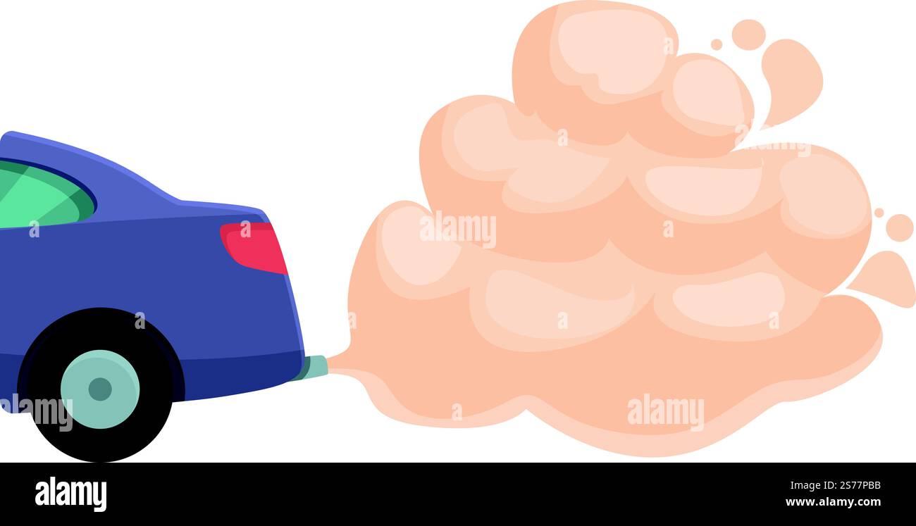 Car smoke transport icon cartoon vector. Traffic gas. Smog pipe. Car ...