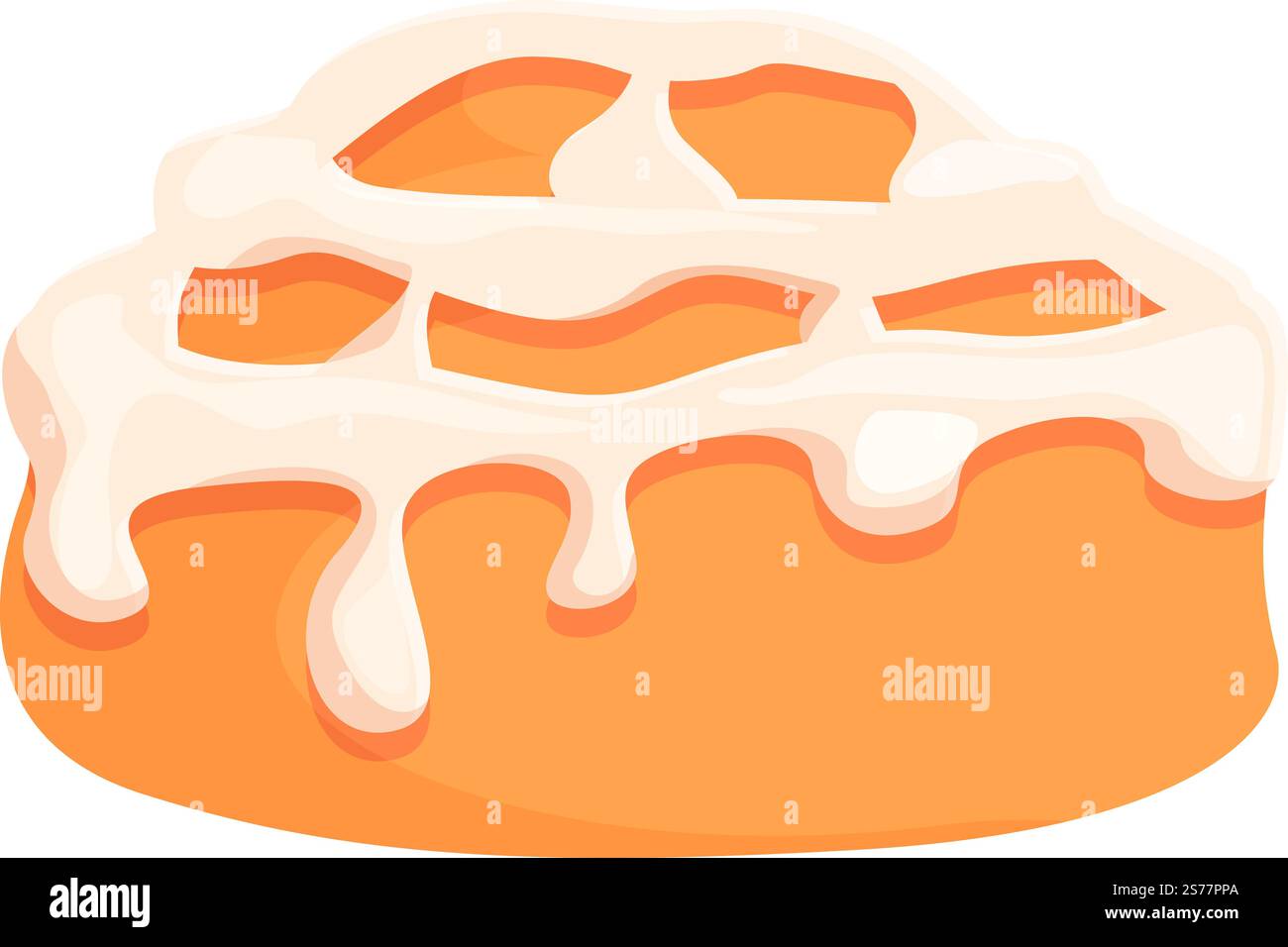 Cinnabon roll bun icon cartoon vector. Pastry food. Sweet cake ...