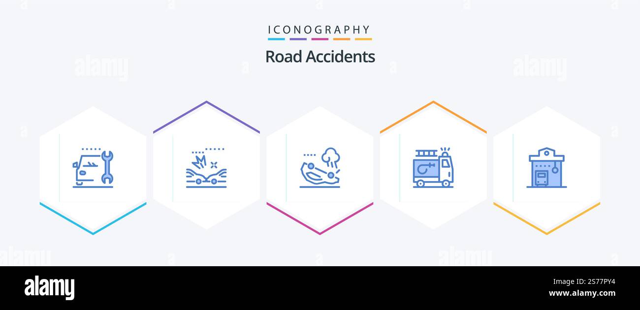 Road Accidents 25 Blue icon pack including road integration. bus. car ...