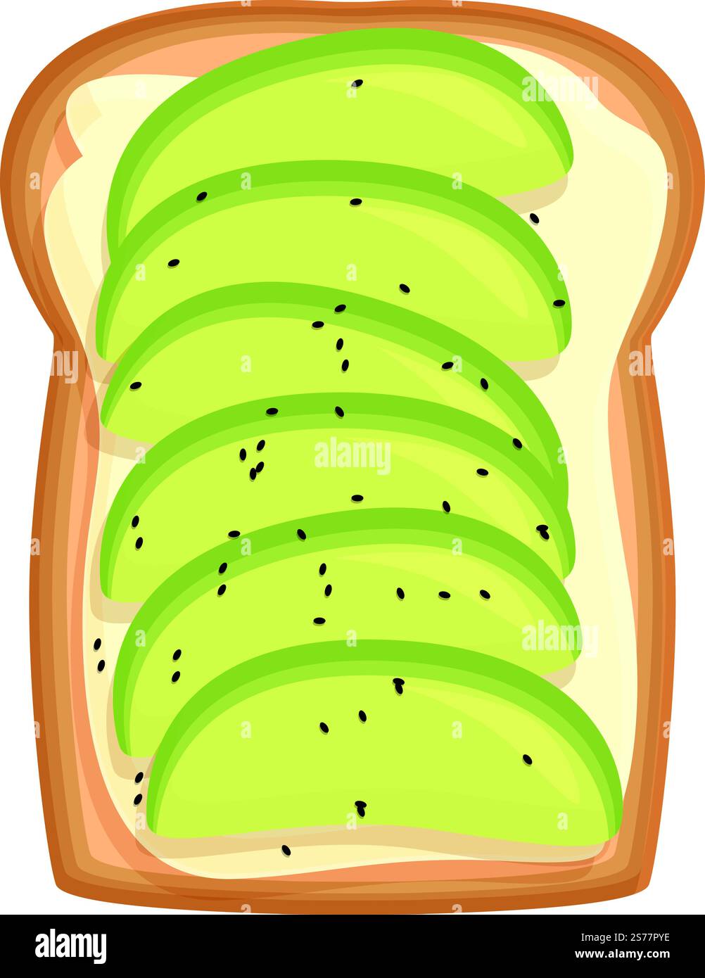 Toasted avocado icon cartoon vector. Bread toast. Slice food. Toasted ...