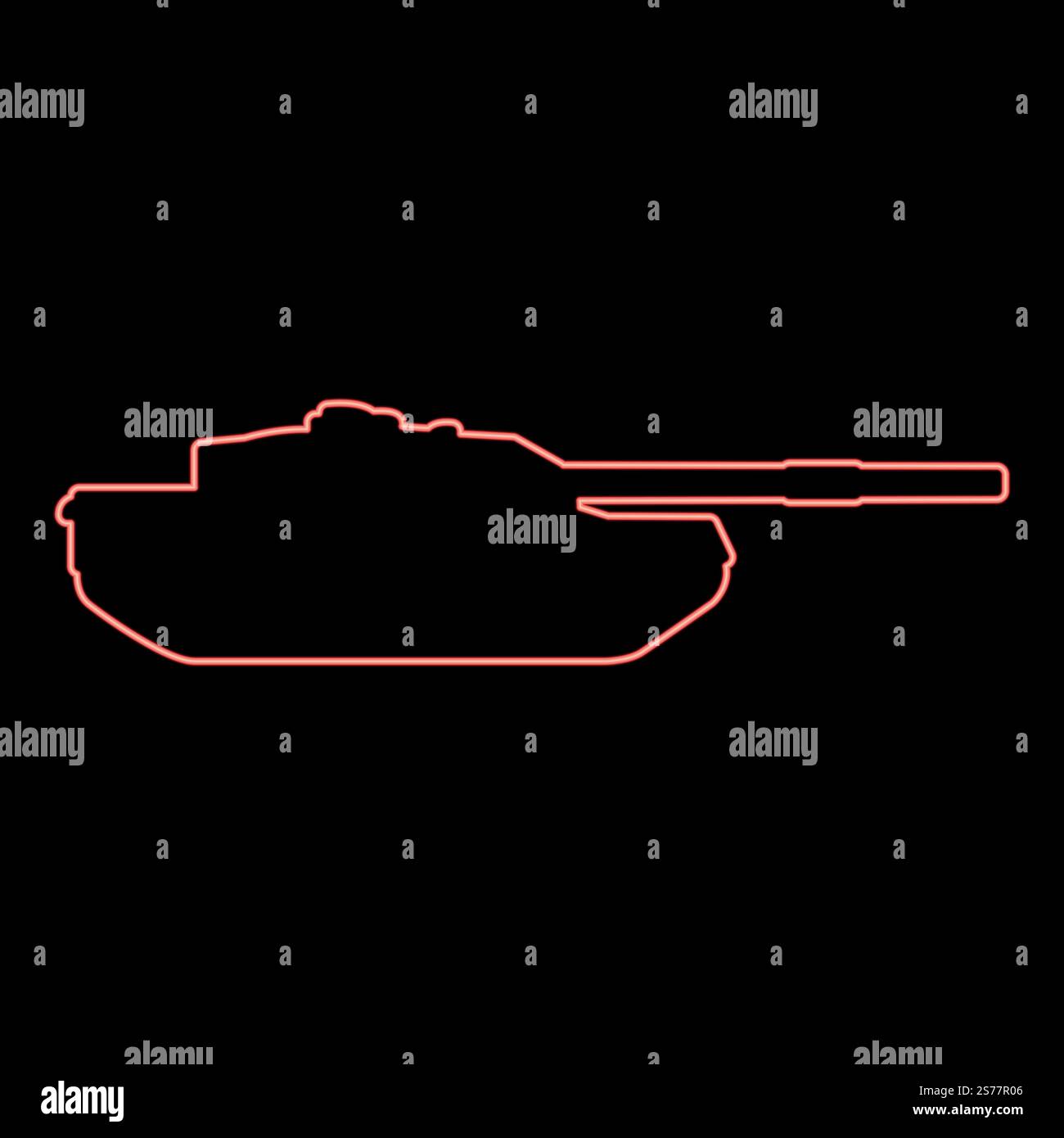Neon tank Artillery Army machine Military silhouette World war red ...