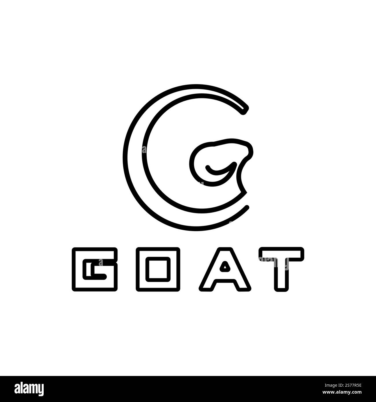 Letter G Goat Head Logo-Vector illustration Stock Vector Image & Art ...