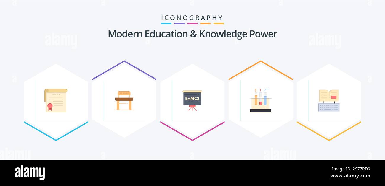 Modern Education And Knowledge Power 25 Flat icon pack including ...
