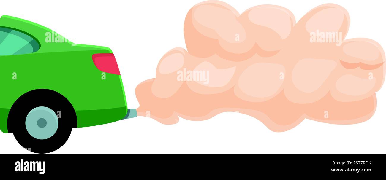 Smog car smoke icon cartoon vector. Traffic gas. Air co2. Smog car ...