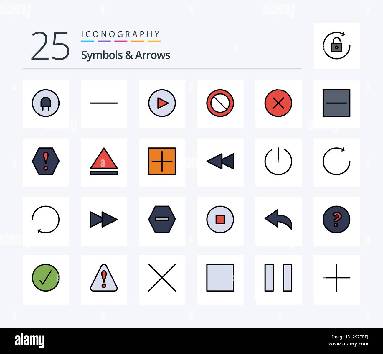 Symbols & Arrows 25 Line Filled icon pack including error. hide. cancel ...