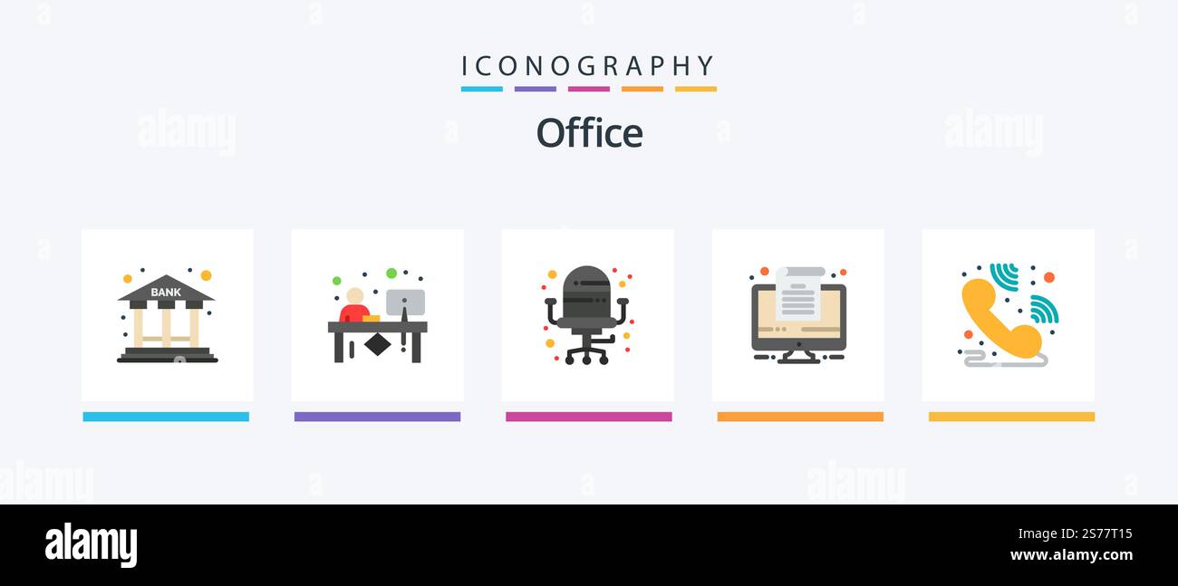 Office Flat 5 Icon Pack Including hotline. call centre. reception ...
