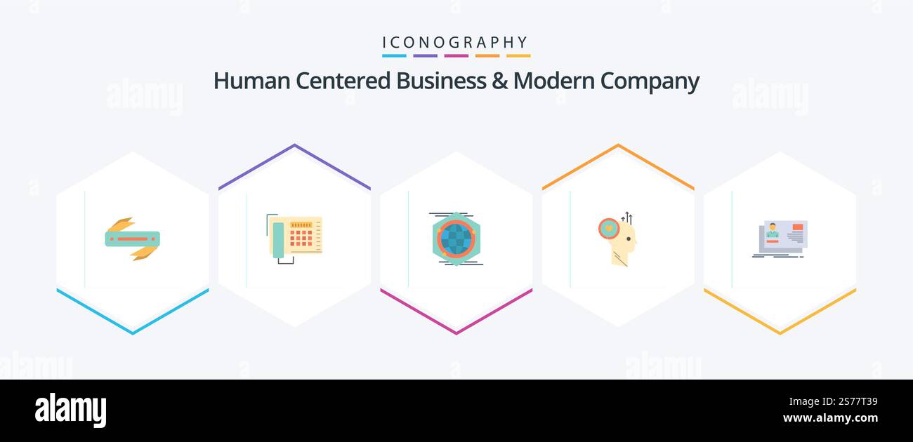 Human Centered Business And Modern Company 25 Flat icon pack including ...