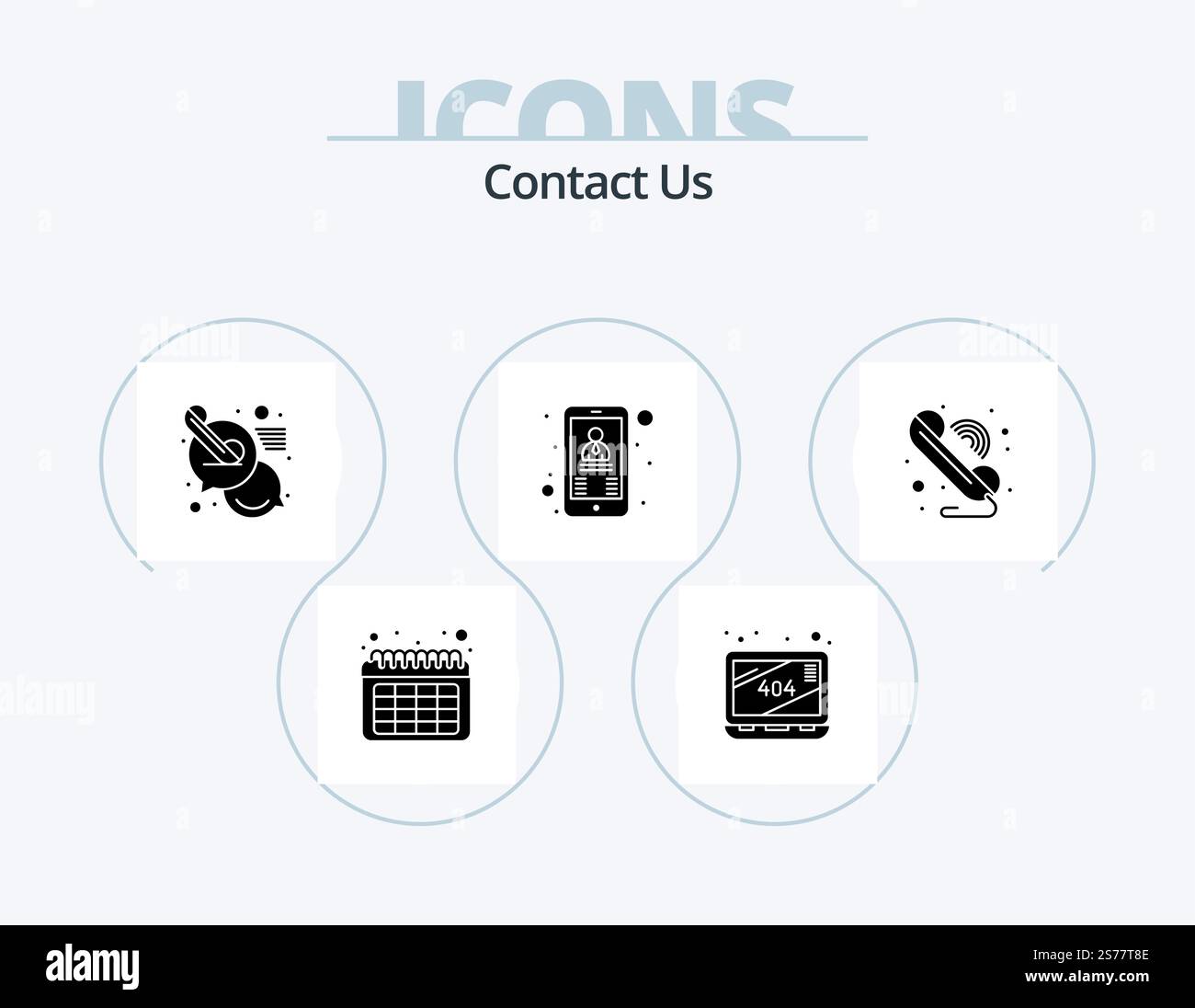 Contact Us Glyph Icon Pack 5 Icon Design. wifi. communication. message ...