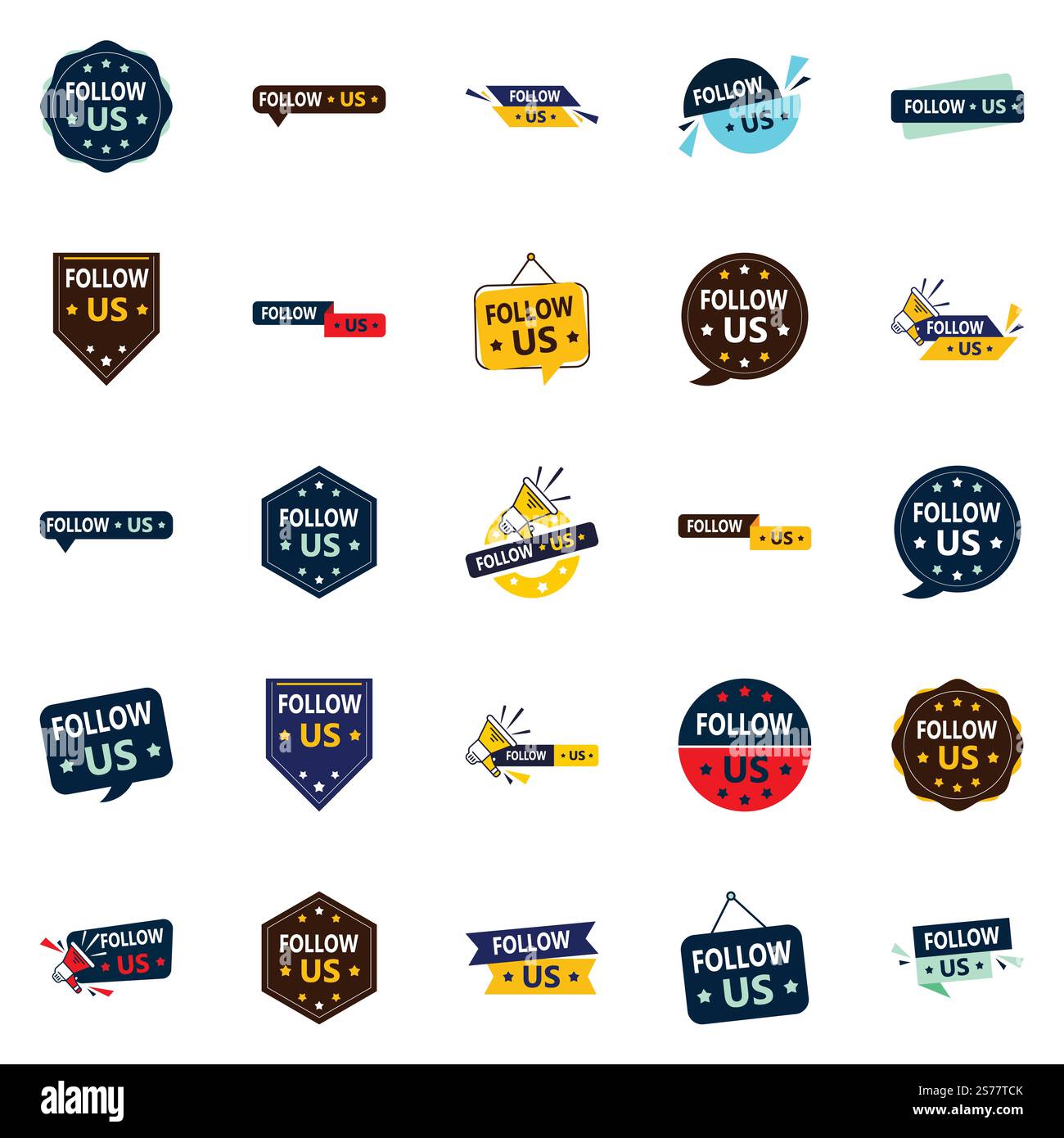 25 Elegant Follow Us Banners for Instagram and Twitter Stock Vector ...