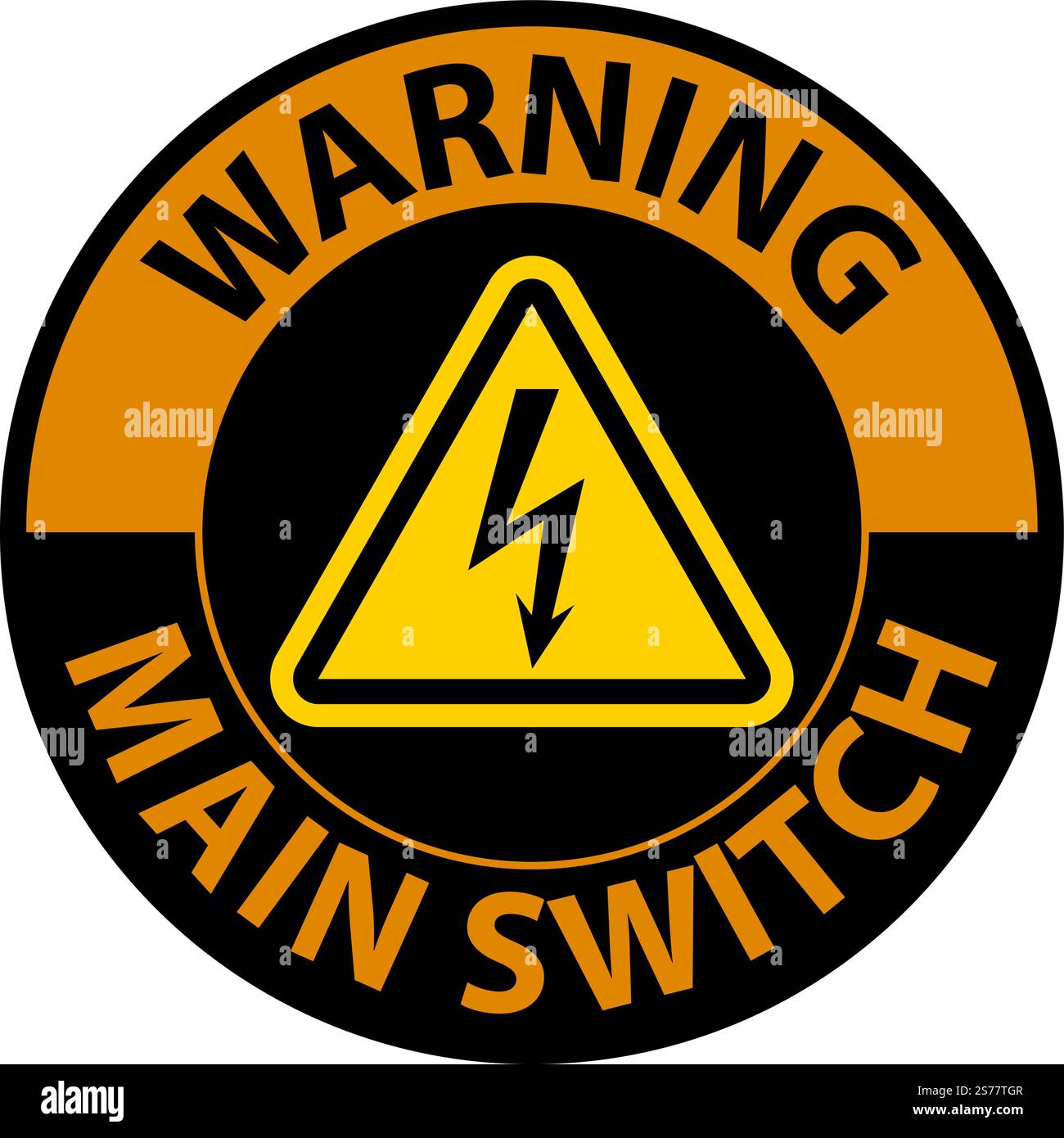 Warning Main Switch Sign On White Background Stock Vector Image & Art ...