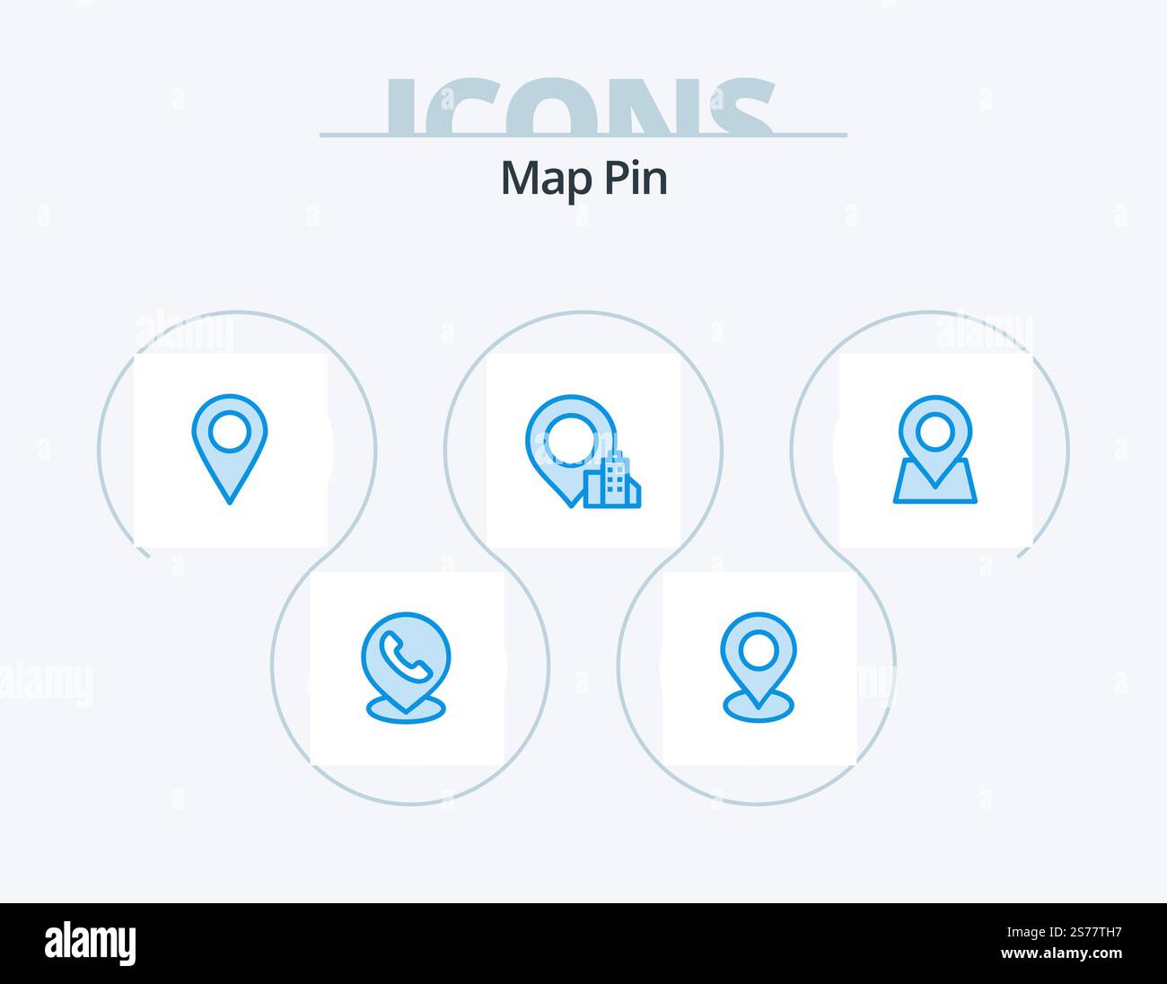 Map Pin Blue Icon Pack 5 Icon Design. . building. . marker Stock Vector ...