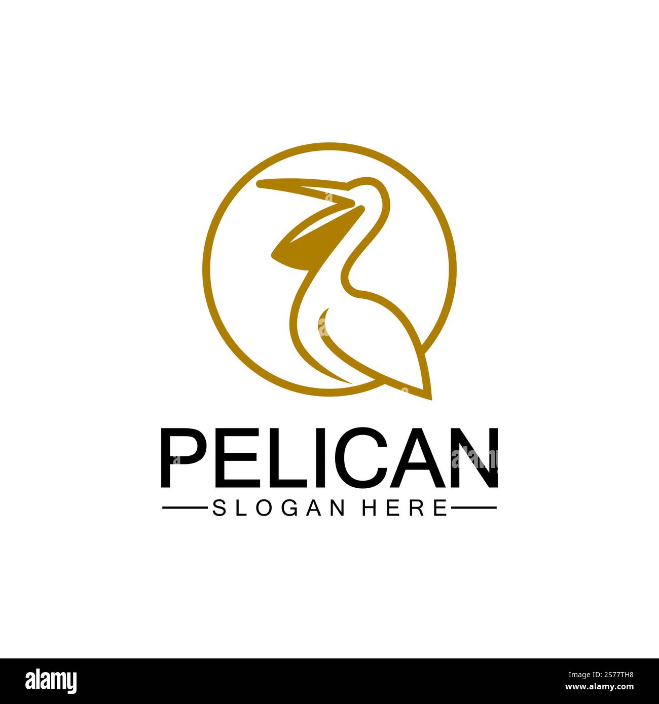 Pelican bird logo design, line art pelican bird logo vector ...