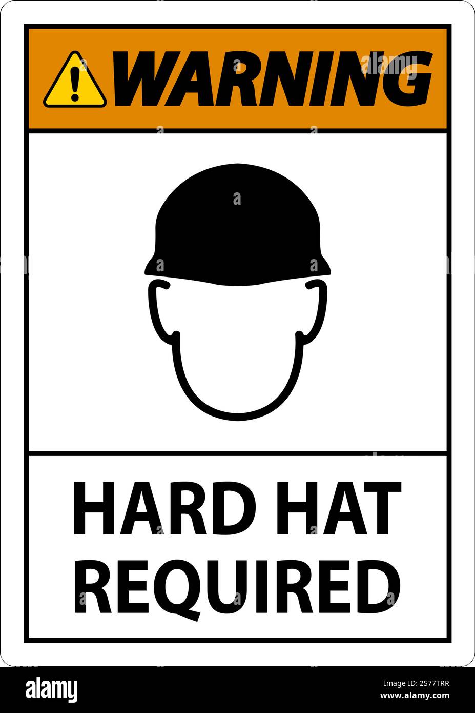 Warning Hard Hat Required Sign On White Background Stock Vector Image ...