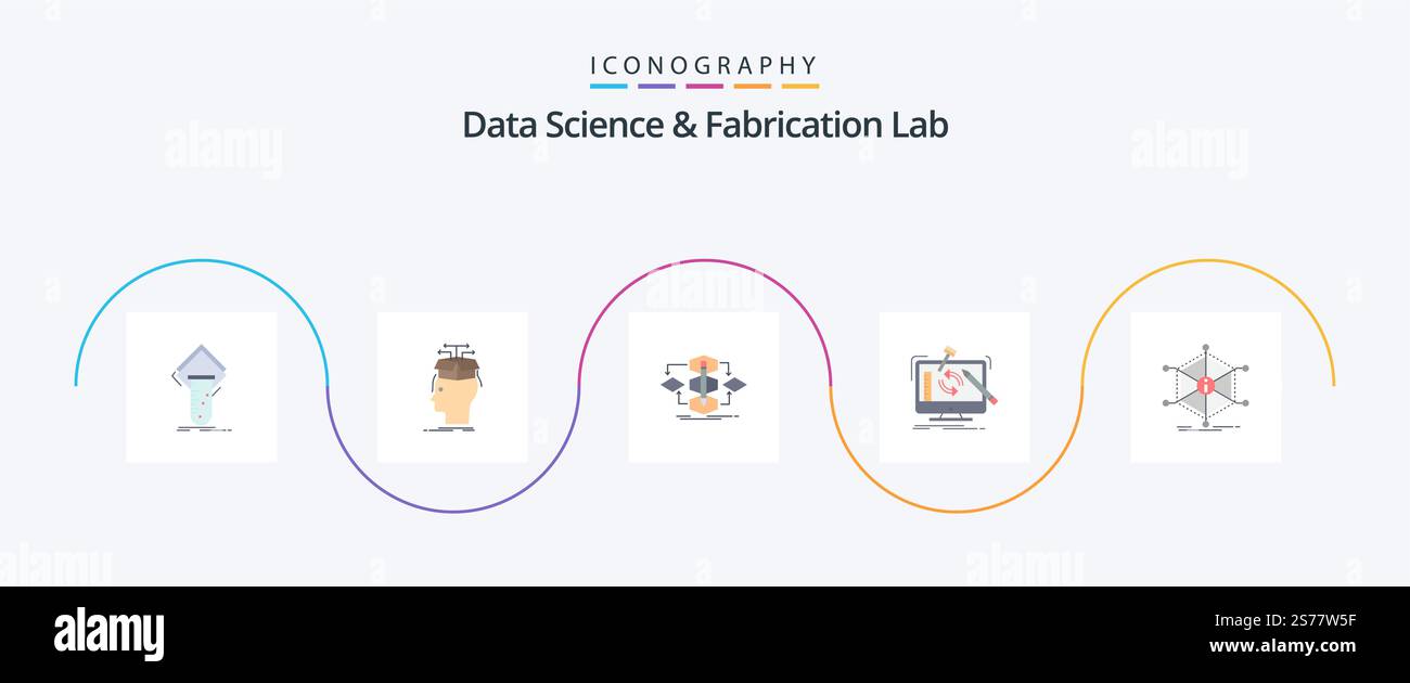 Data Science And Fabrication Lab Flat 5 Icon Pack Including tools ...