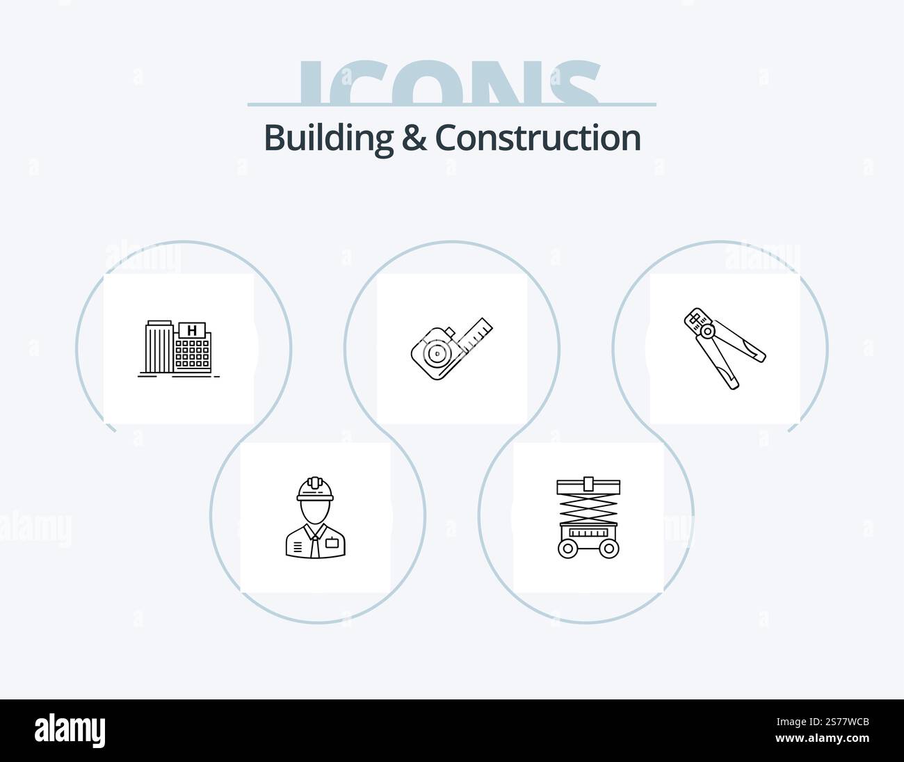 Building And Construction Line Icon Pack 5 Icon Design. small. accuracy ...