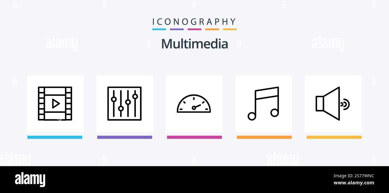 Multimedia Line 5 Icon Pack Including . volume. preferences. control. Creative Icons Design ...