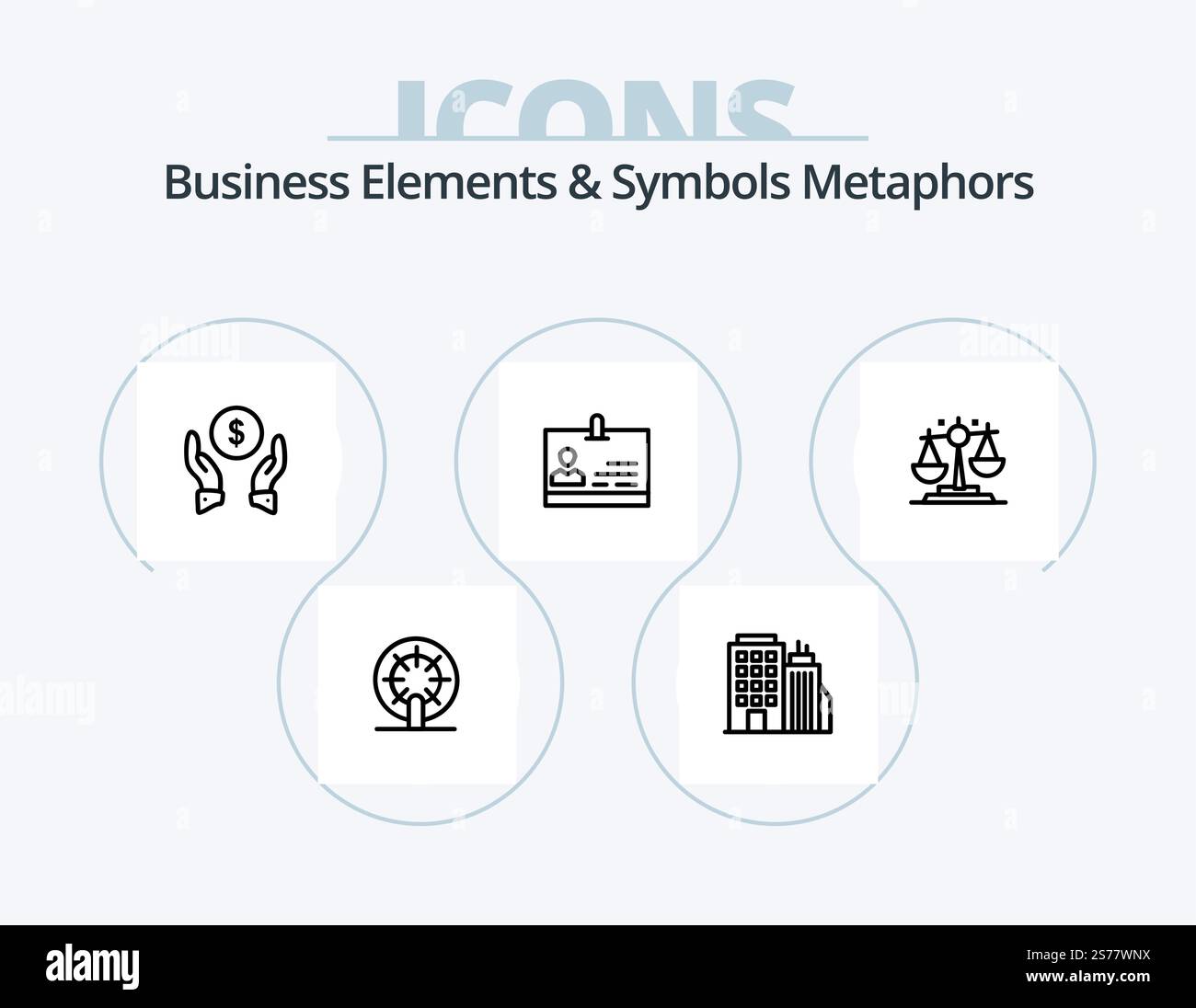 Business Elements And Symbols Metaphors Line Icon Pack 5 Icon Design ...