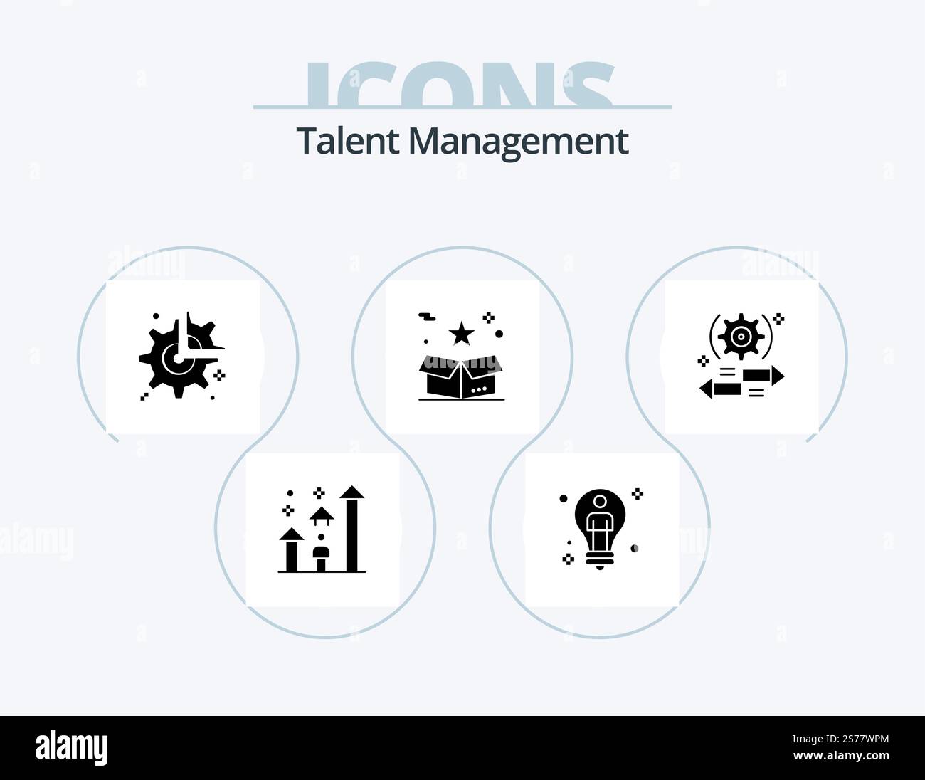 Talent Management Glyph Icon Pack 5 Icon Design. star. box. man ...
