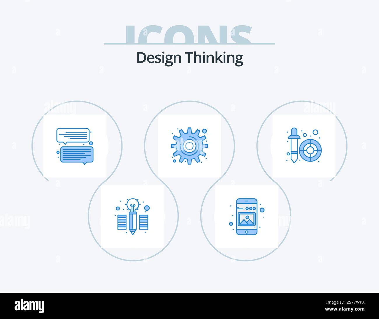 Design Thinking Blue Icon Pack 5 Icon Design. picker. color picker ...